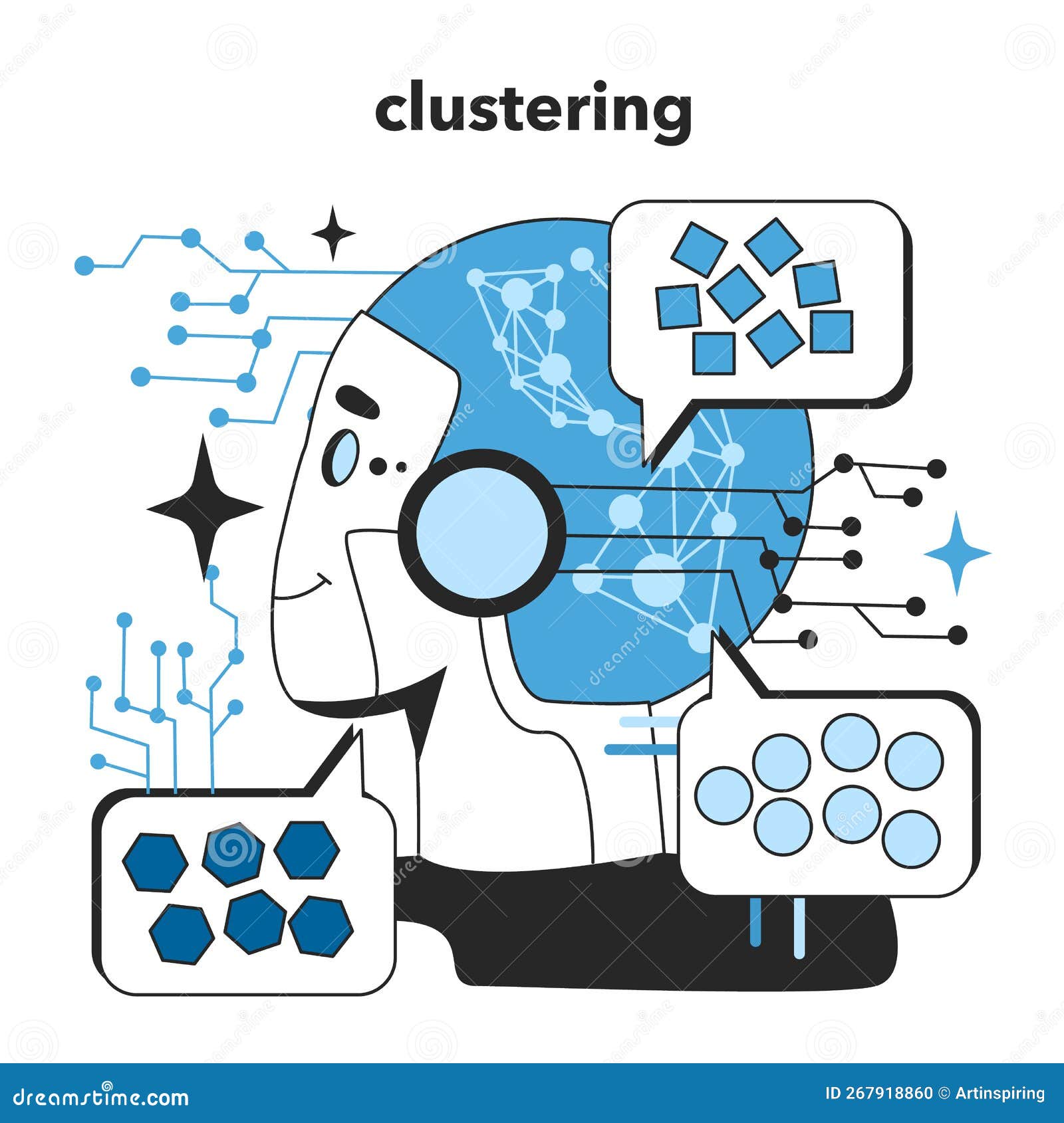 Clustering Artificial Neural Network Training Stock Vector 1231