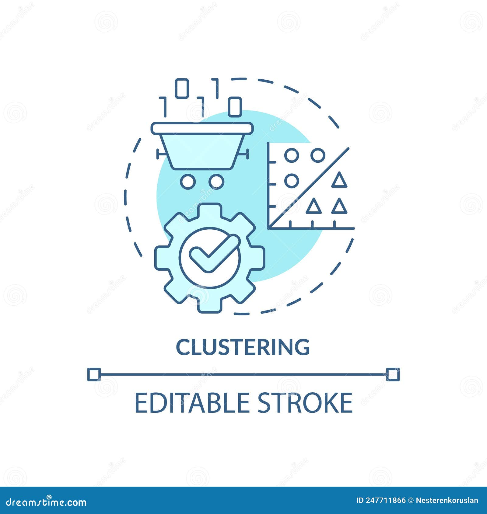 Clustering Turquoise Concept Icon Stock Vector - Illustration of ...