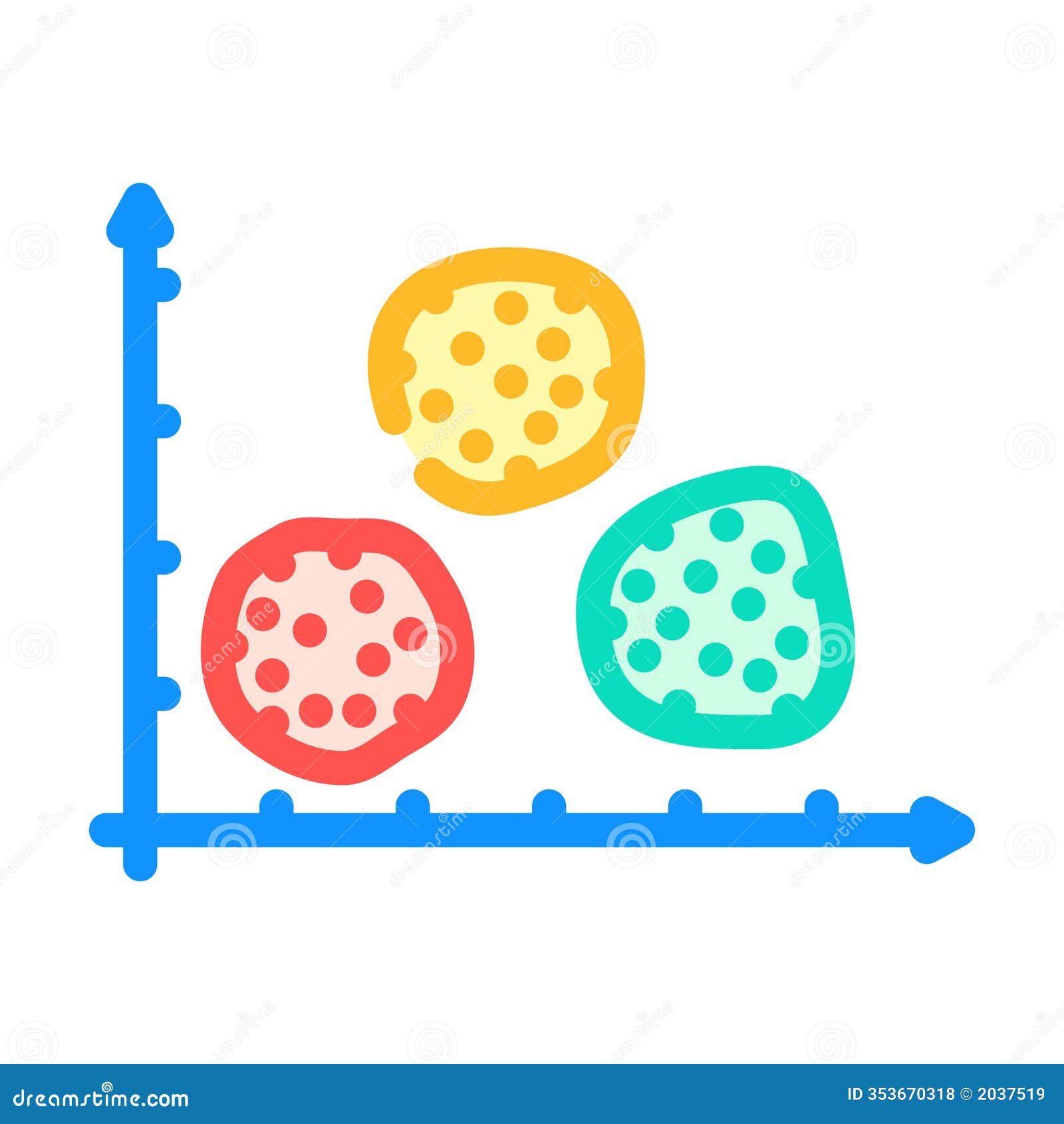 Clusters Big Data Color Icon Vector Illustration Stock Photo - Image of ...