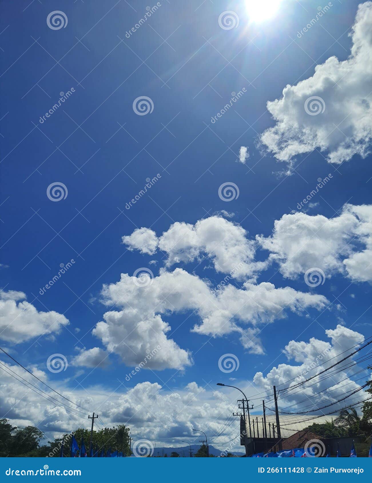 Clusters of Clouds on a Very Hot Day. Stock Photo - Image of plateau ...