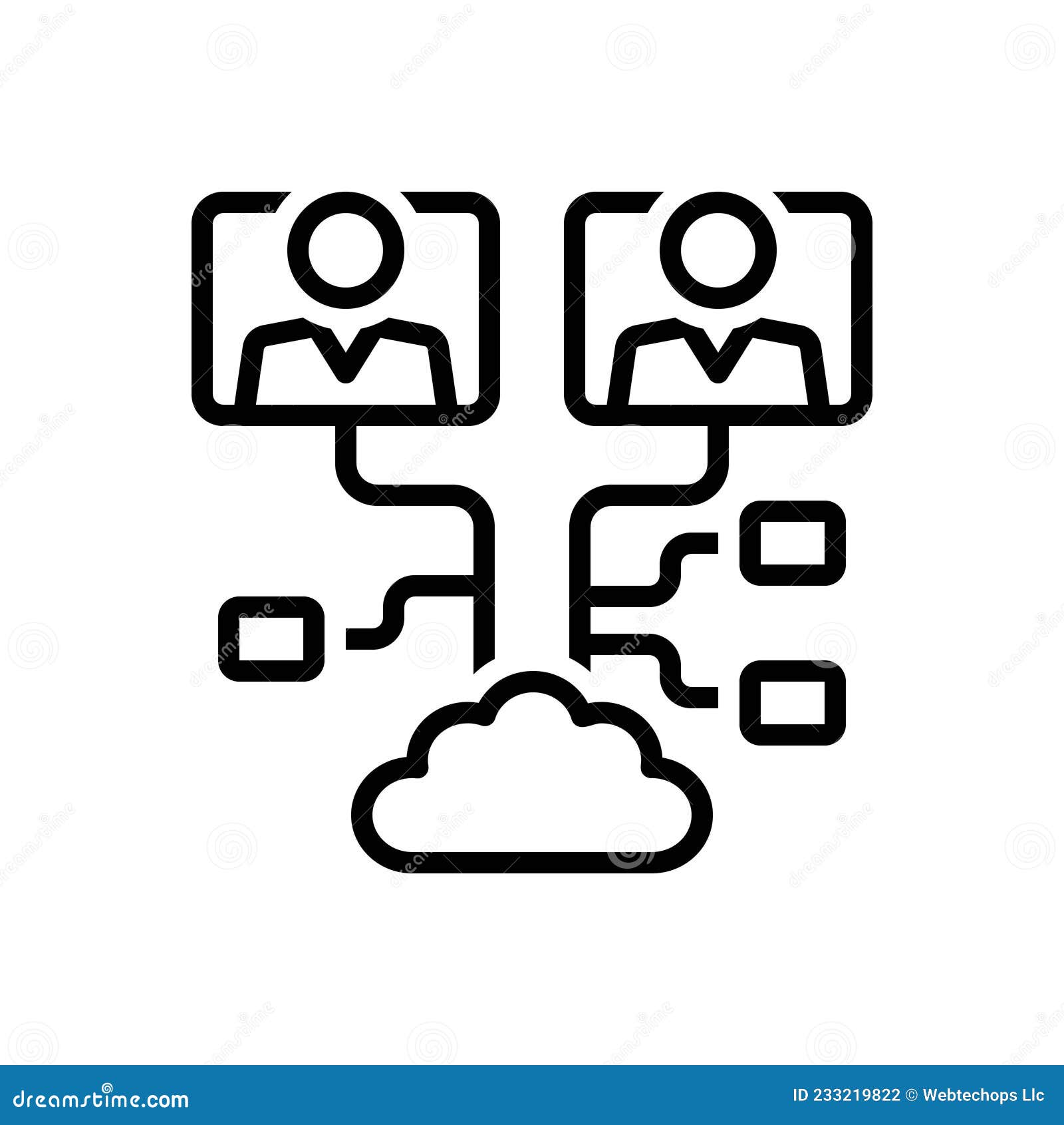 Black Line Icon for Clusters, Group and Logic Stock Vector ...