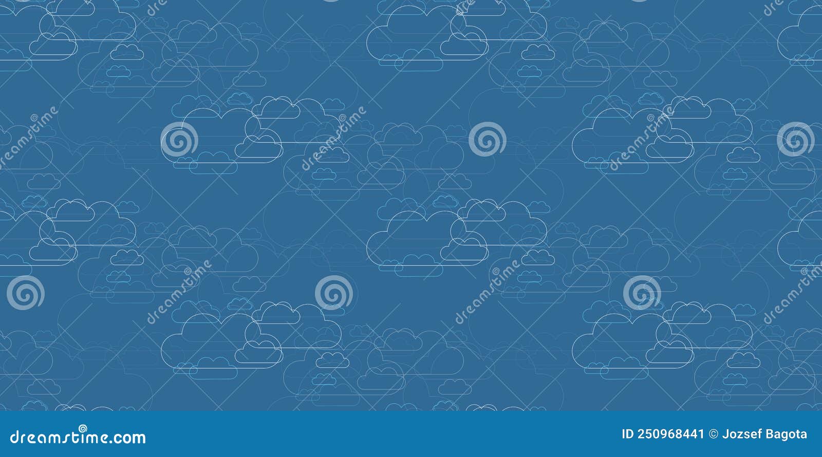 Clusters of White Round Overlaying Cloud Silhouettes, Outline Shapes ...