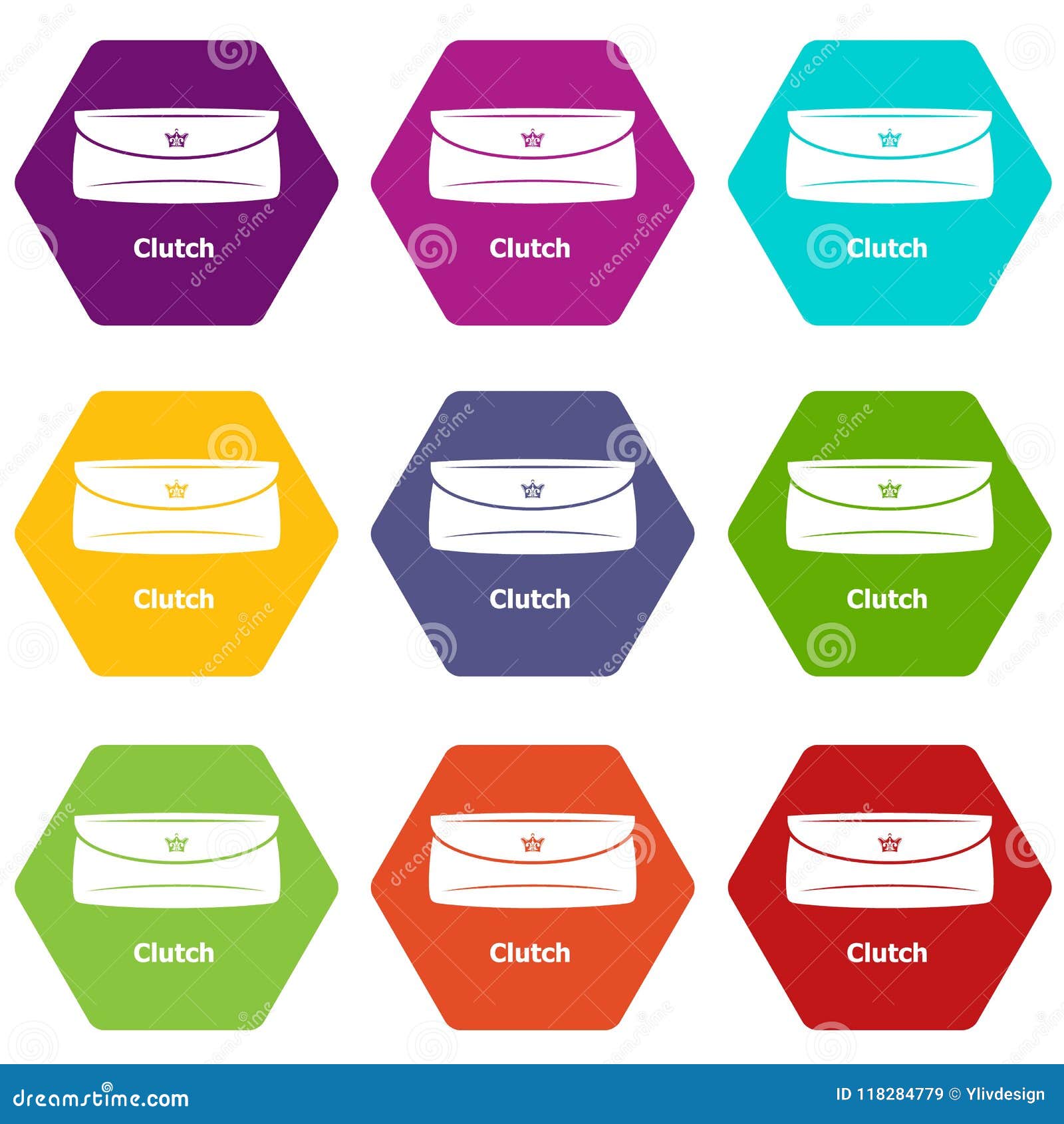 Clutch Bag Icons Set 9 Vector Stock Vector - Illustration of isolated ...