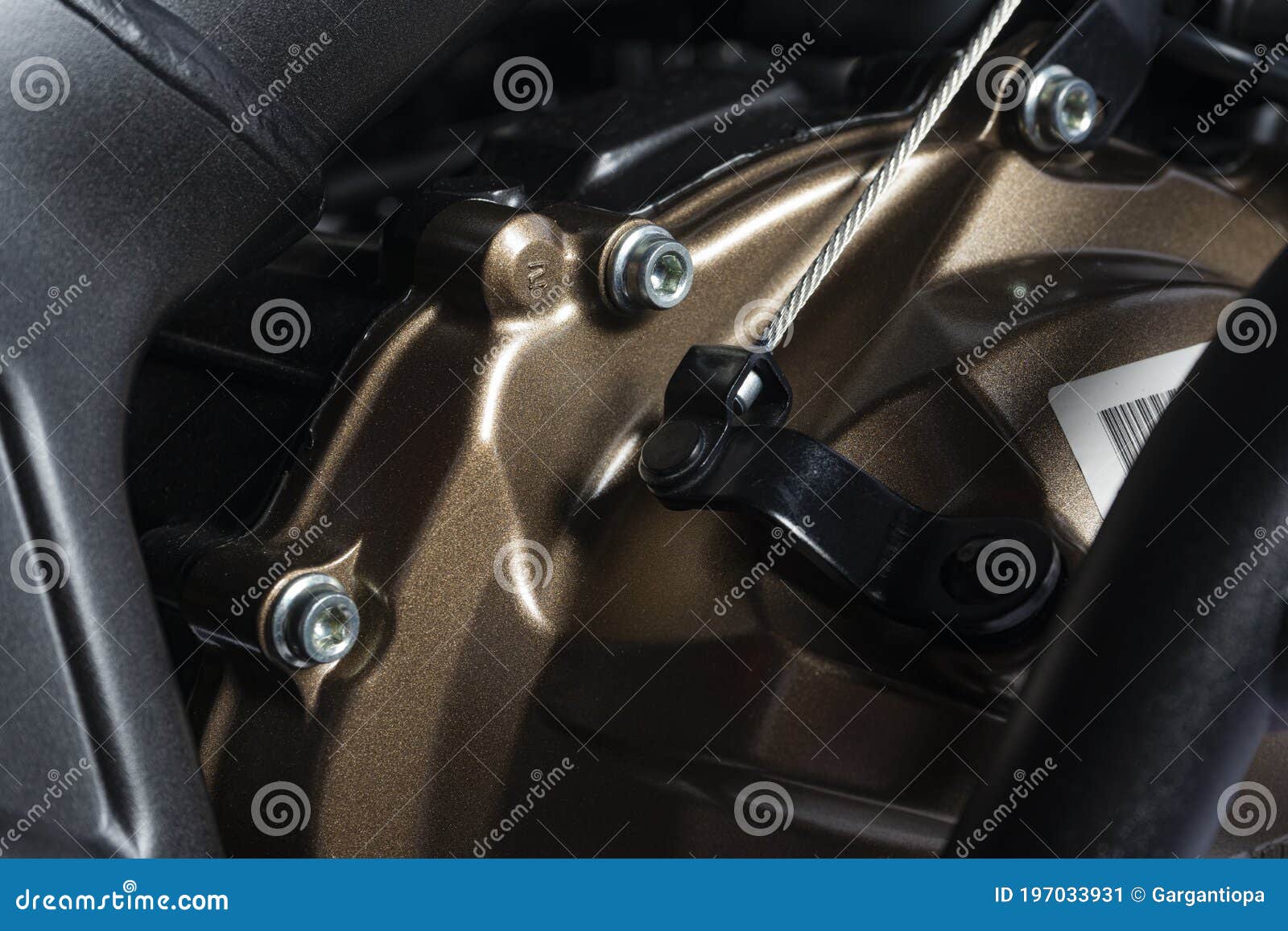 Clutch System on Cable Motorcycle Engines Close Up, Stock Image - Image ...