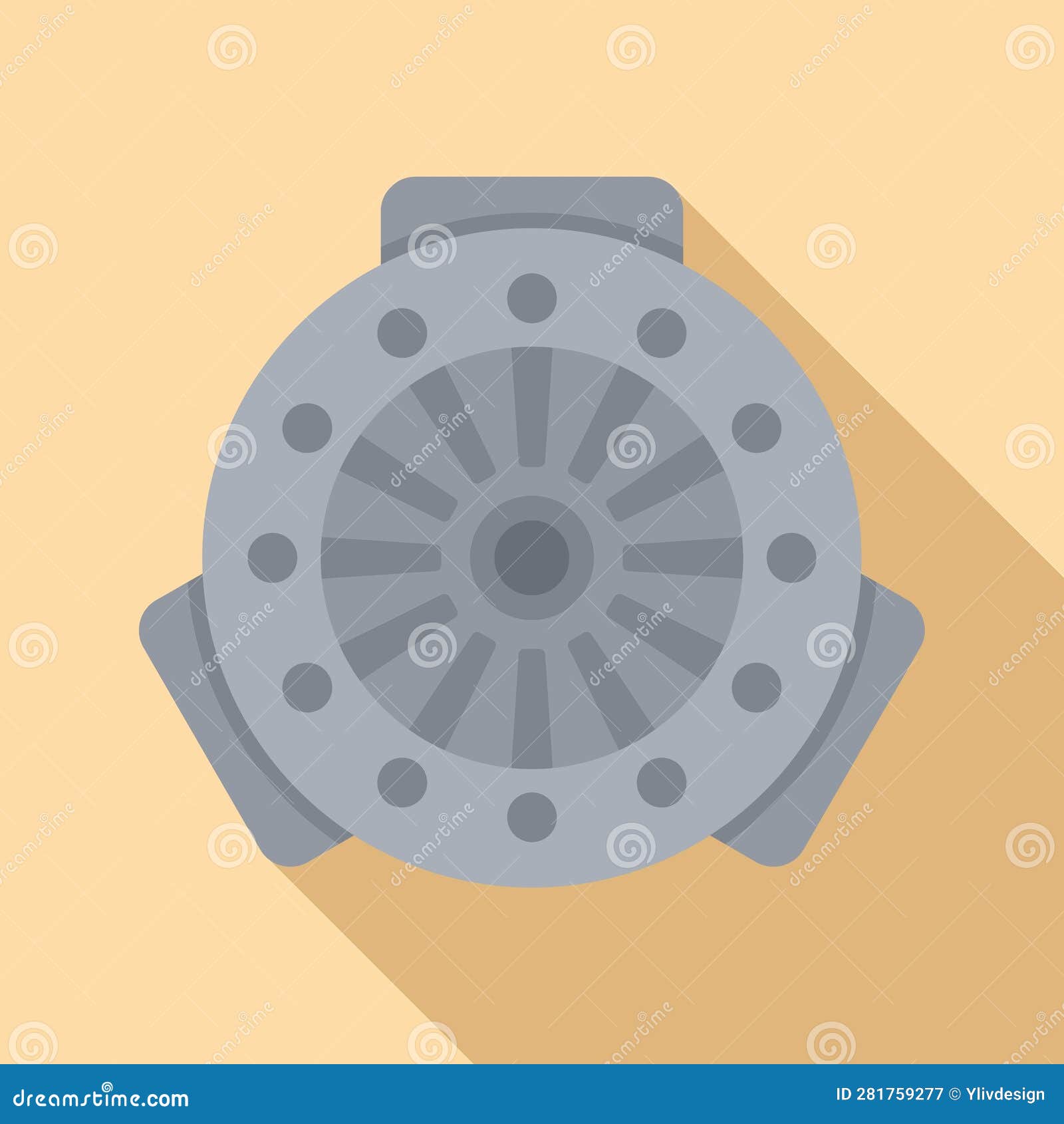 Clutch System Icon Flat Vector. Car Disk Stock Illustration ...