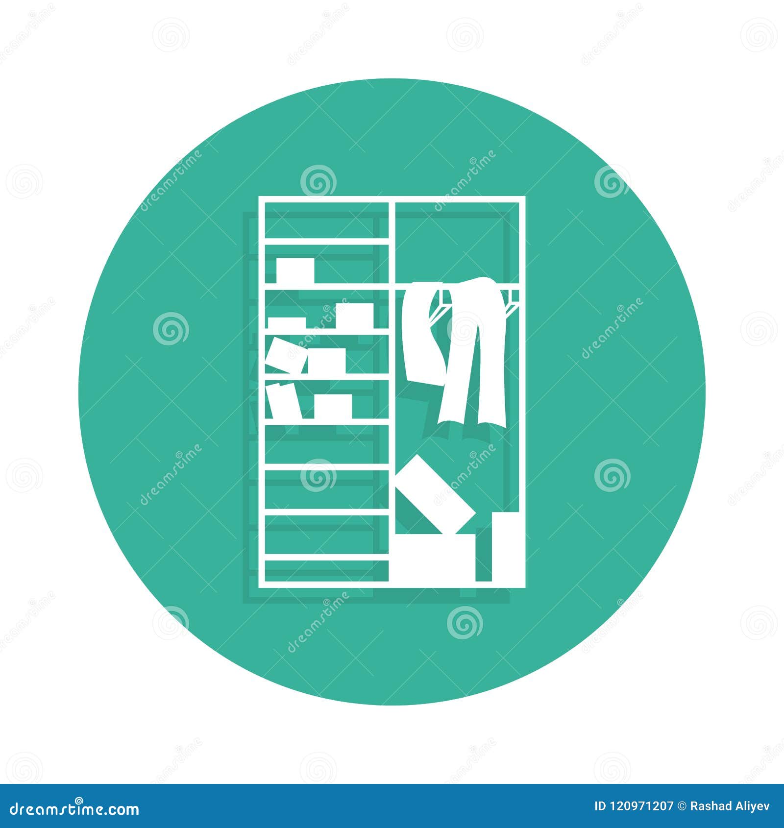 Clutter in the Closet Icon in Badge Style with Shadow Stock ...