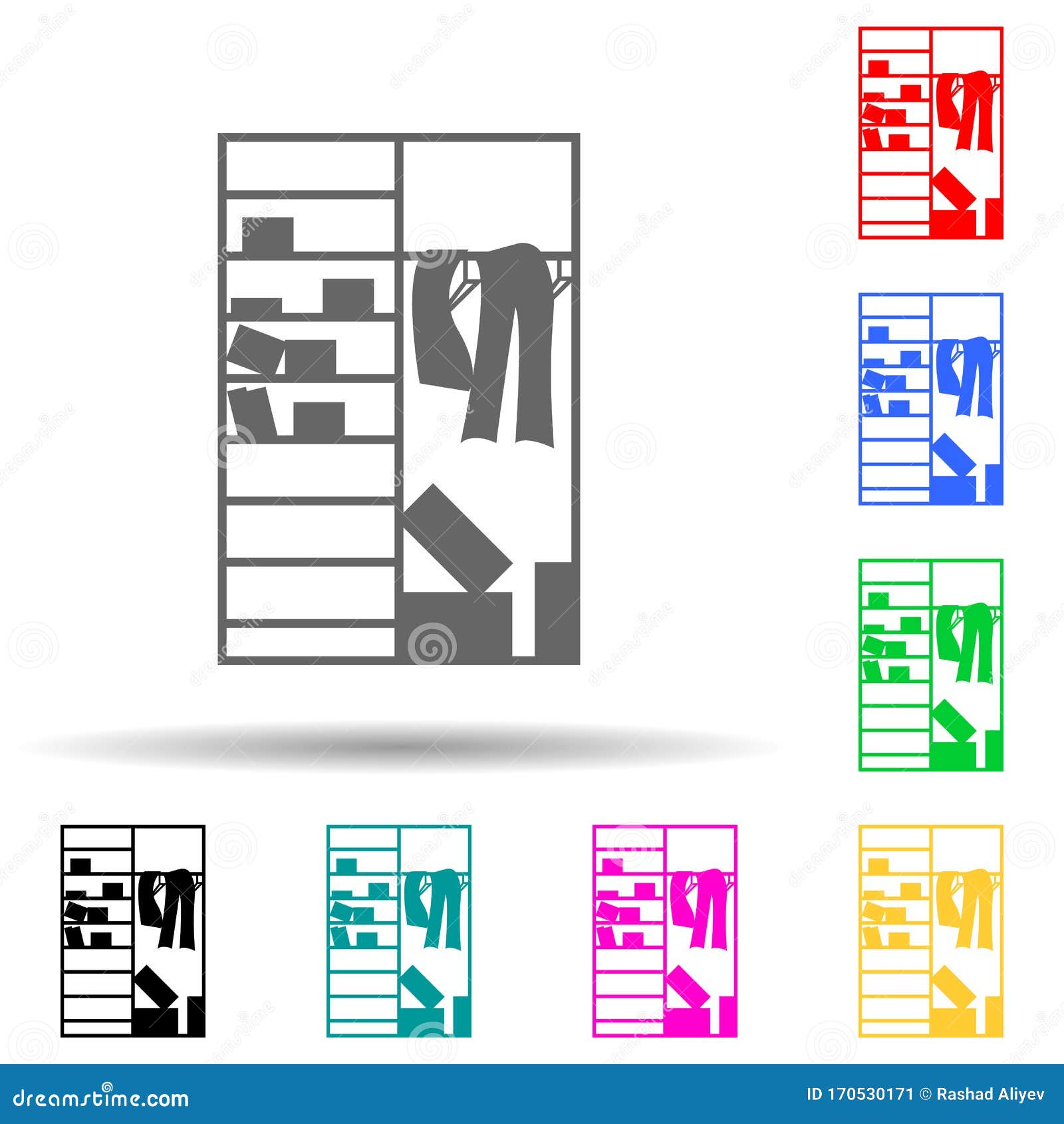 Clutter in the Closet Multi Color Style Icon. Simple Glyph, Flat Vector ...