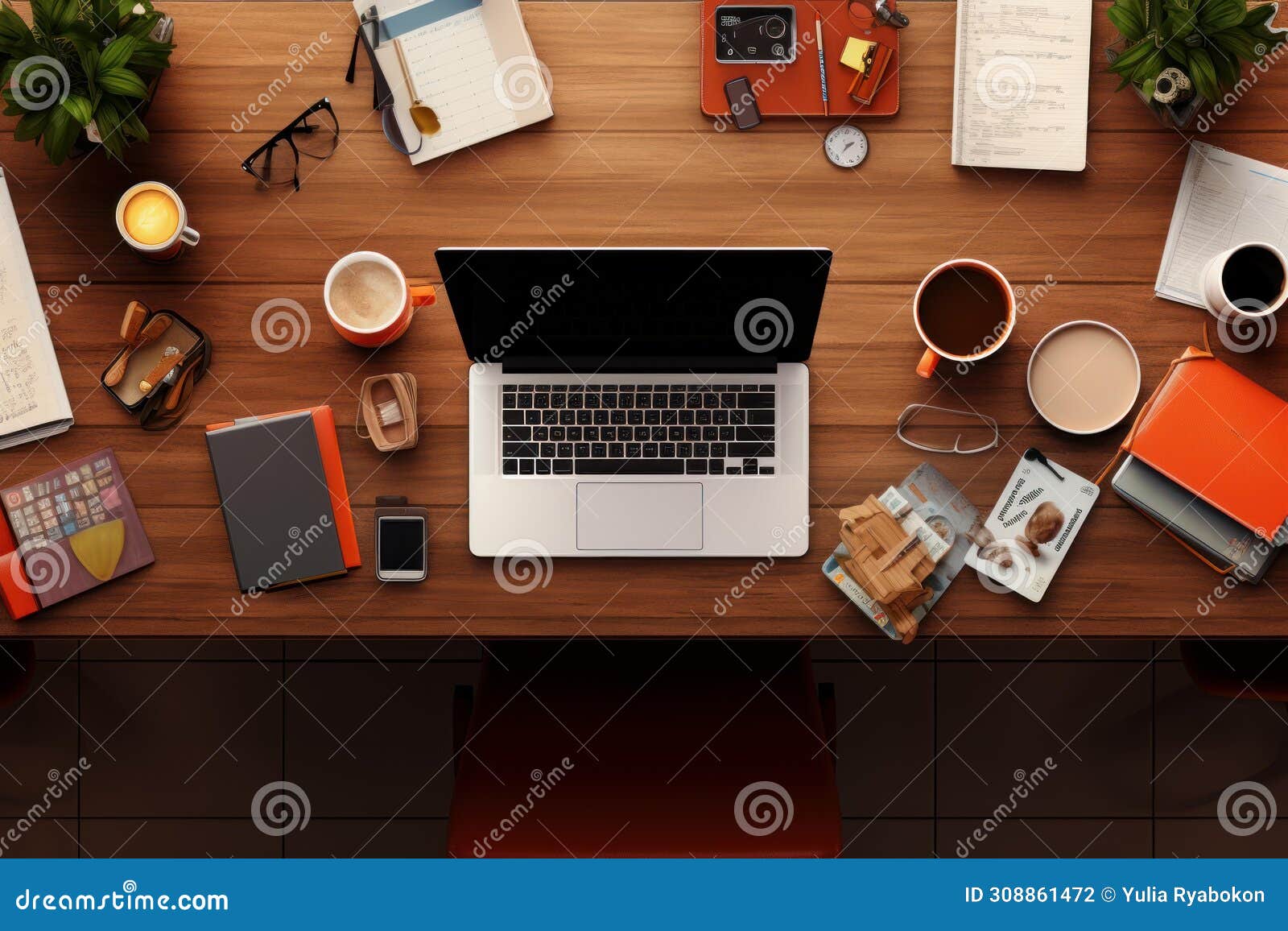 Clutter-free Office Desktop View. Generate Ai Stock Photo - Image of ...