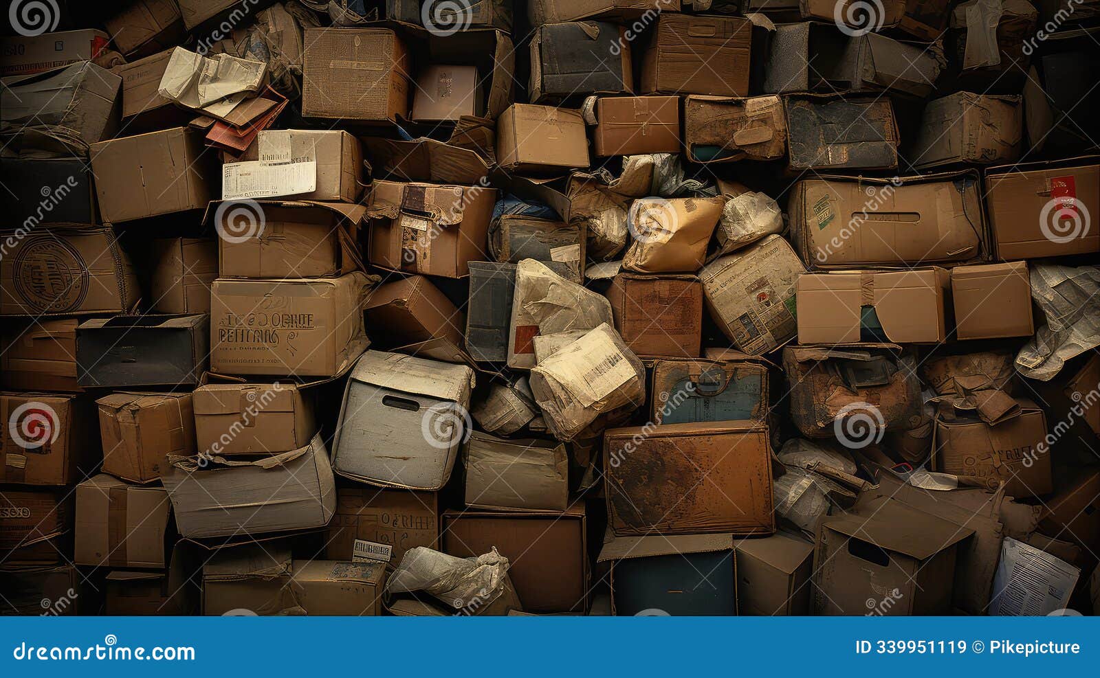 Clutter old cardboard box stock illustration. Illustration of nostalgic ...
