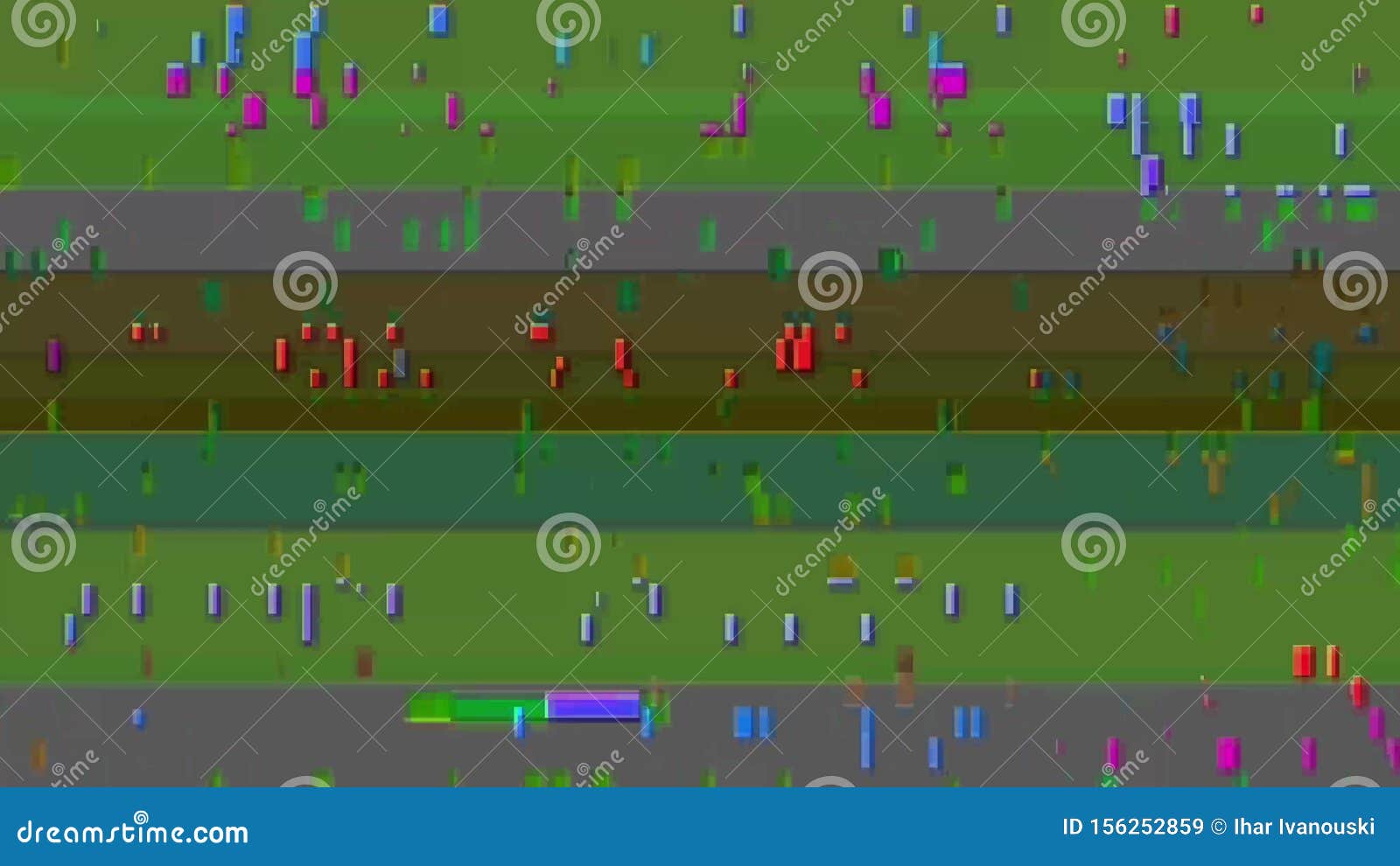 Interference on the TV Screen with Color Defects, Noise and Grain Stock ...