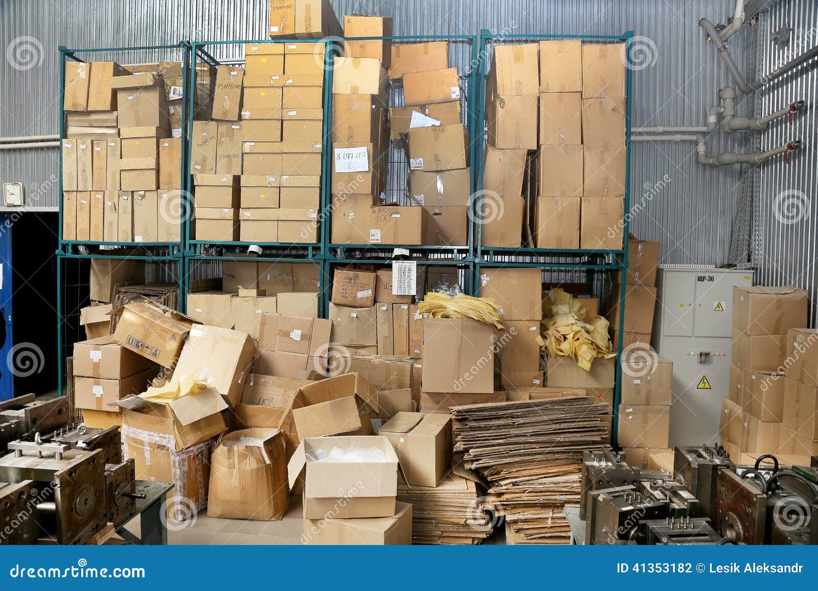 Clutter Stock Cardboard Packing Boxes in the Factory Stock Photo ...