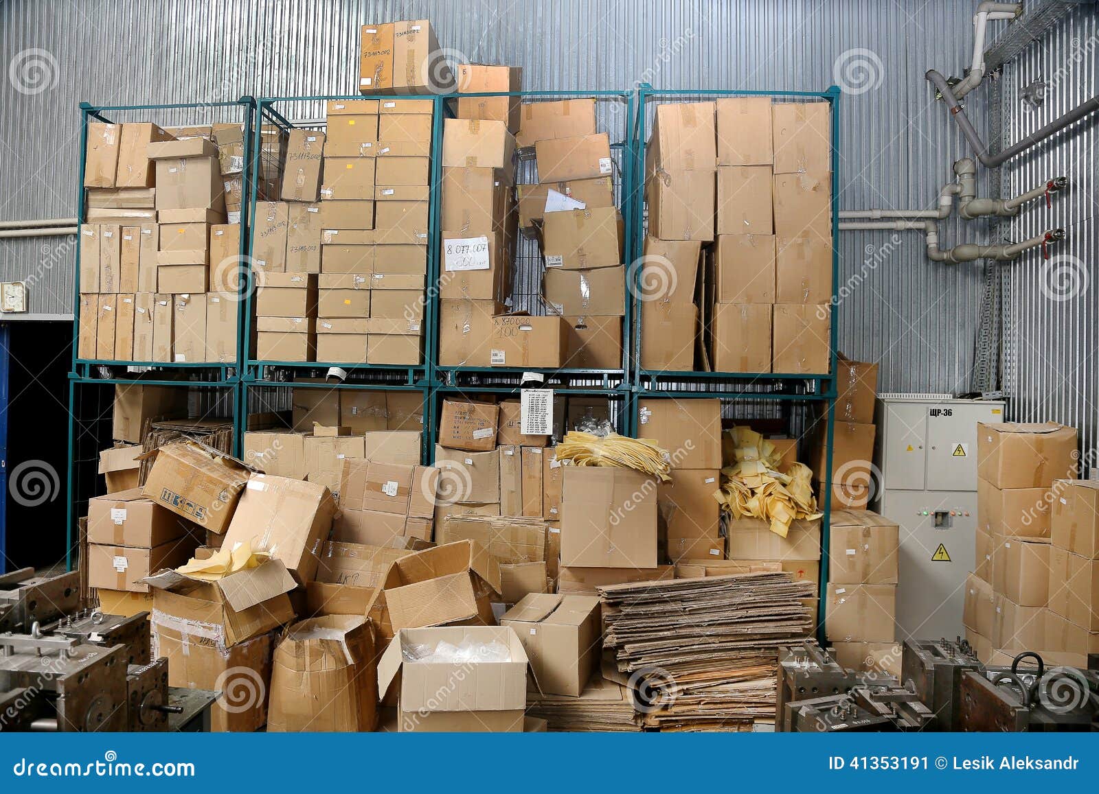Clutter Stock Cardboard Packing Boxes in the Factory Stock Image ...