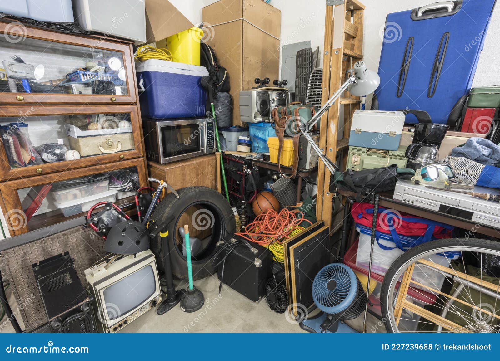 Cluttered Corner Storage stock photo. Image of indoor - 227239688
