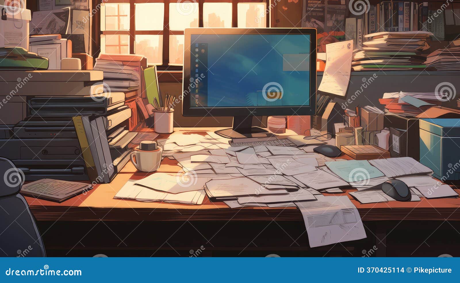 Cluttered Desk With Stacks Of Papers Symbolizing Overwhelming Workload ...