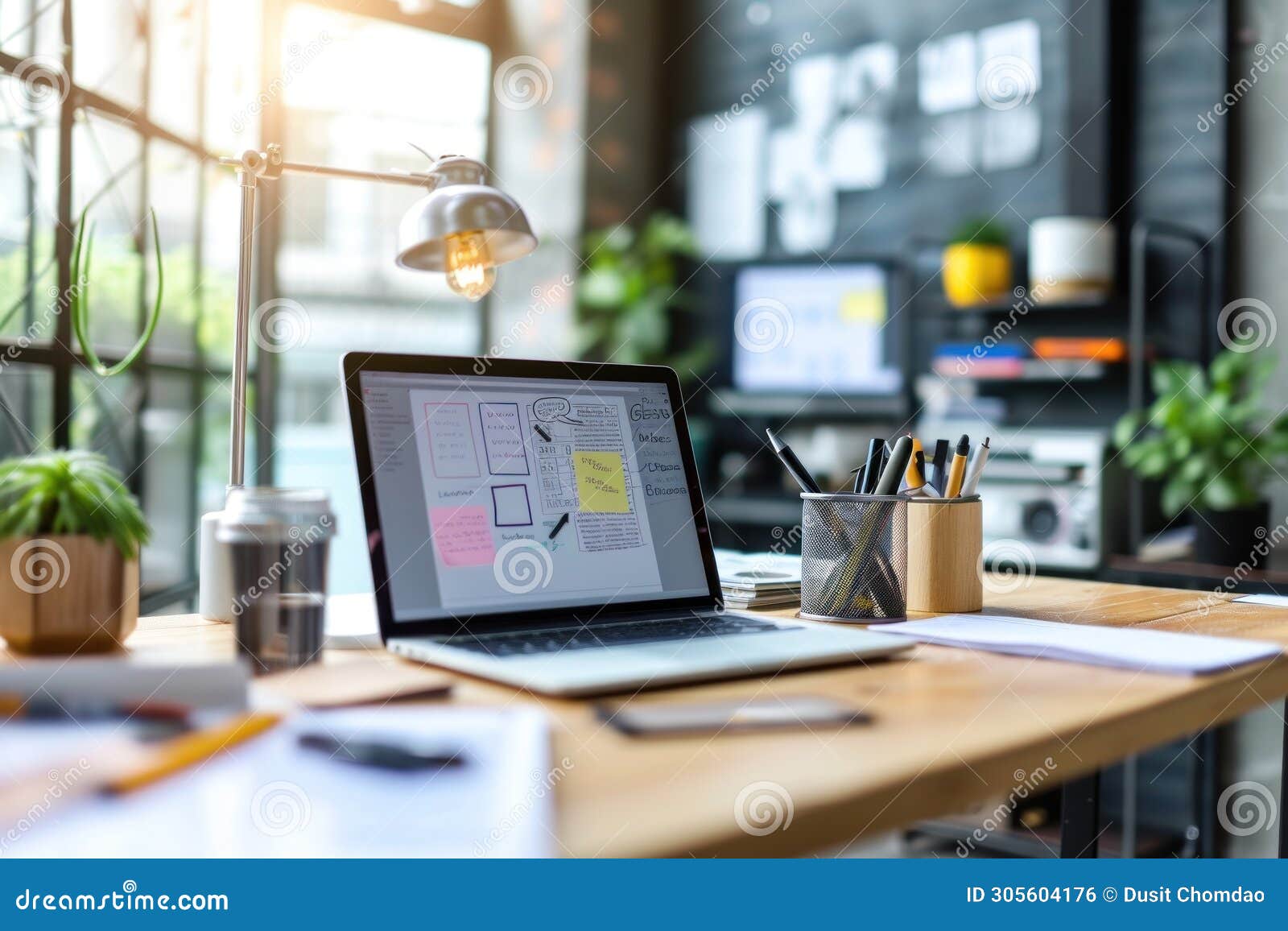 A Cluttered Desk with Scattered Papers, Notes, and Office Supplies ...