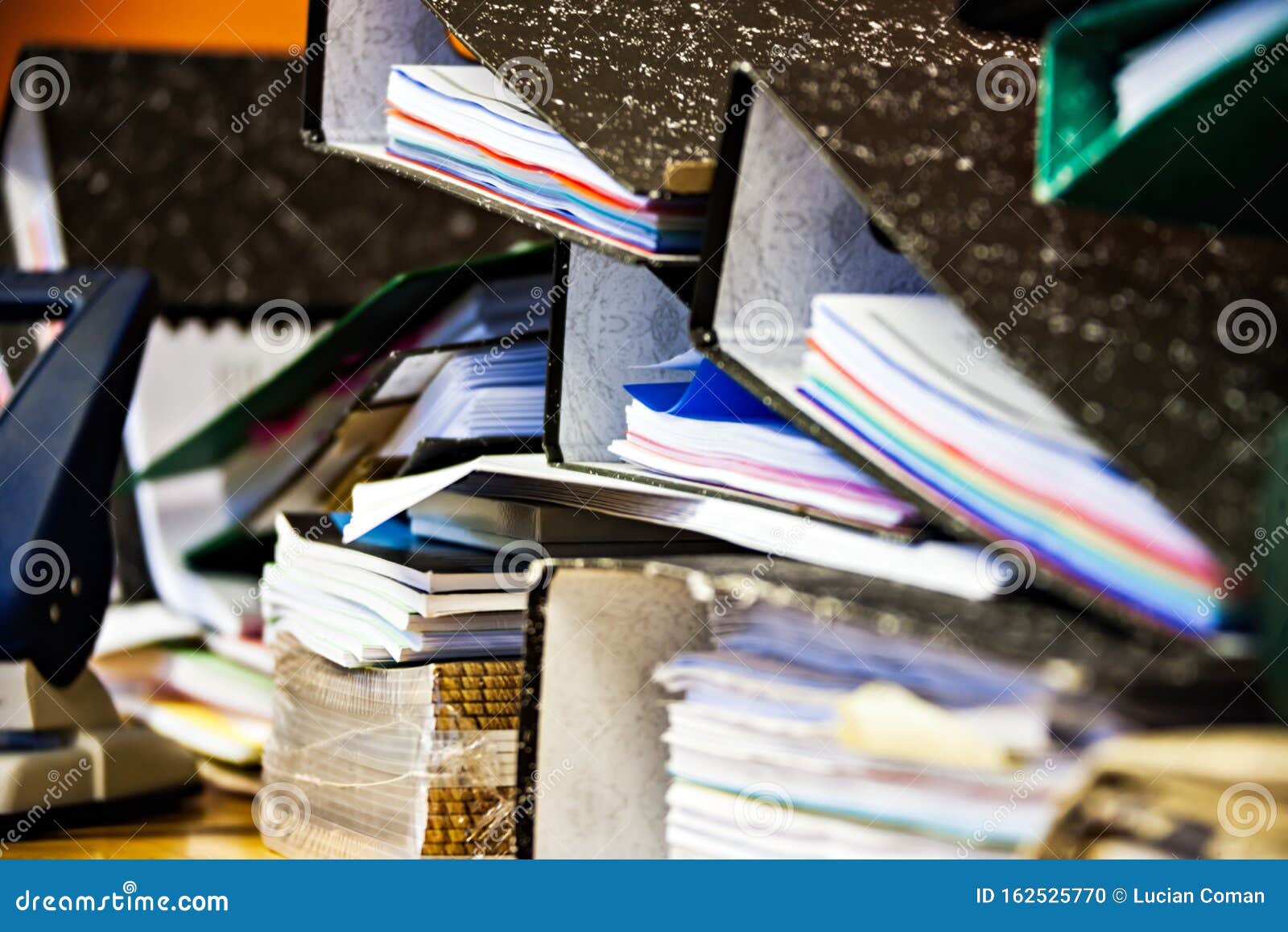 Cluttered files stock photo. Image of office, files - 162525770