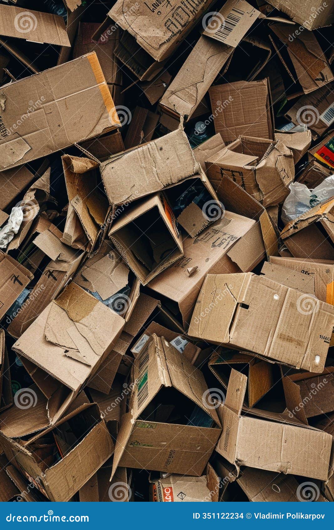 A Cluttered Pile of Cardboard Boxes and Various Items. Suitable for ...