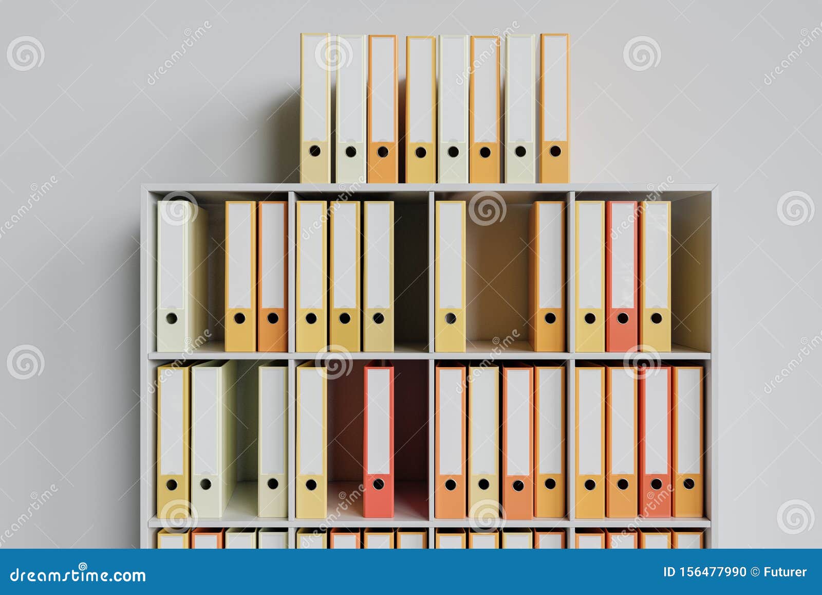 Cluttered Shelf with Colorful Folders As 3d Rendering Stock ...