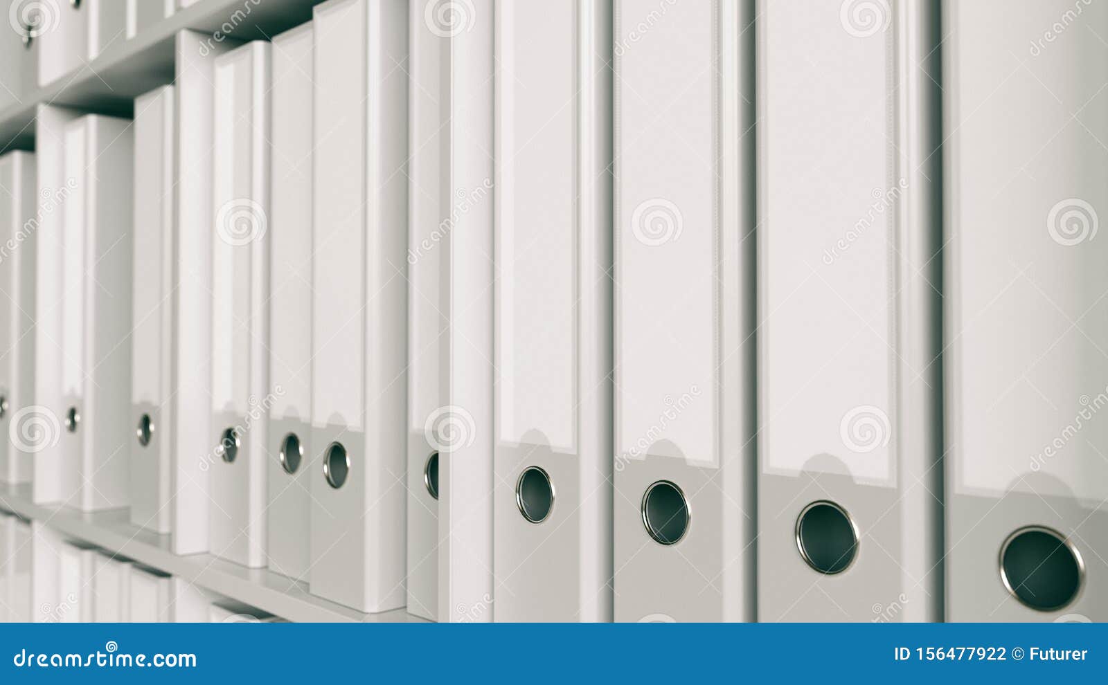Cluttered Shelf with White Folders As 3d Rendering Stock Illustration ...