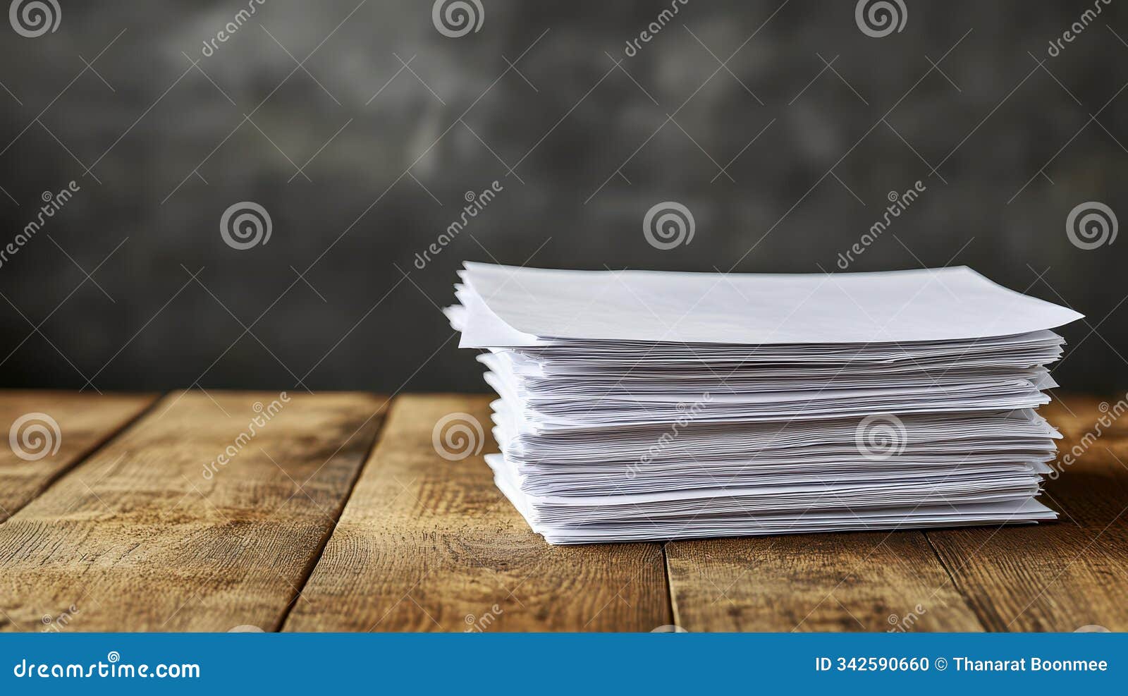 Cluttered White Papers Piled High on a Wooden Desk, Capturing the Chaos ...