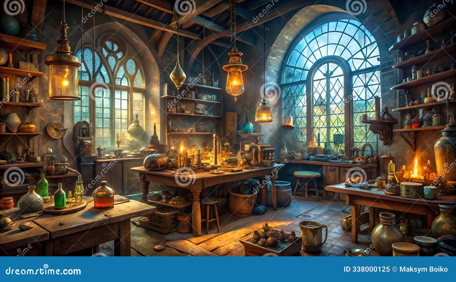 Wizard Laboratory, Generative Ai Illustration | CartoonDealer.com ...