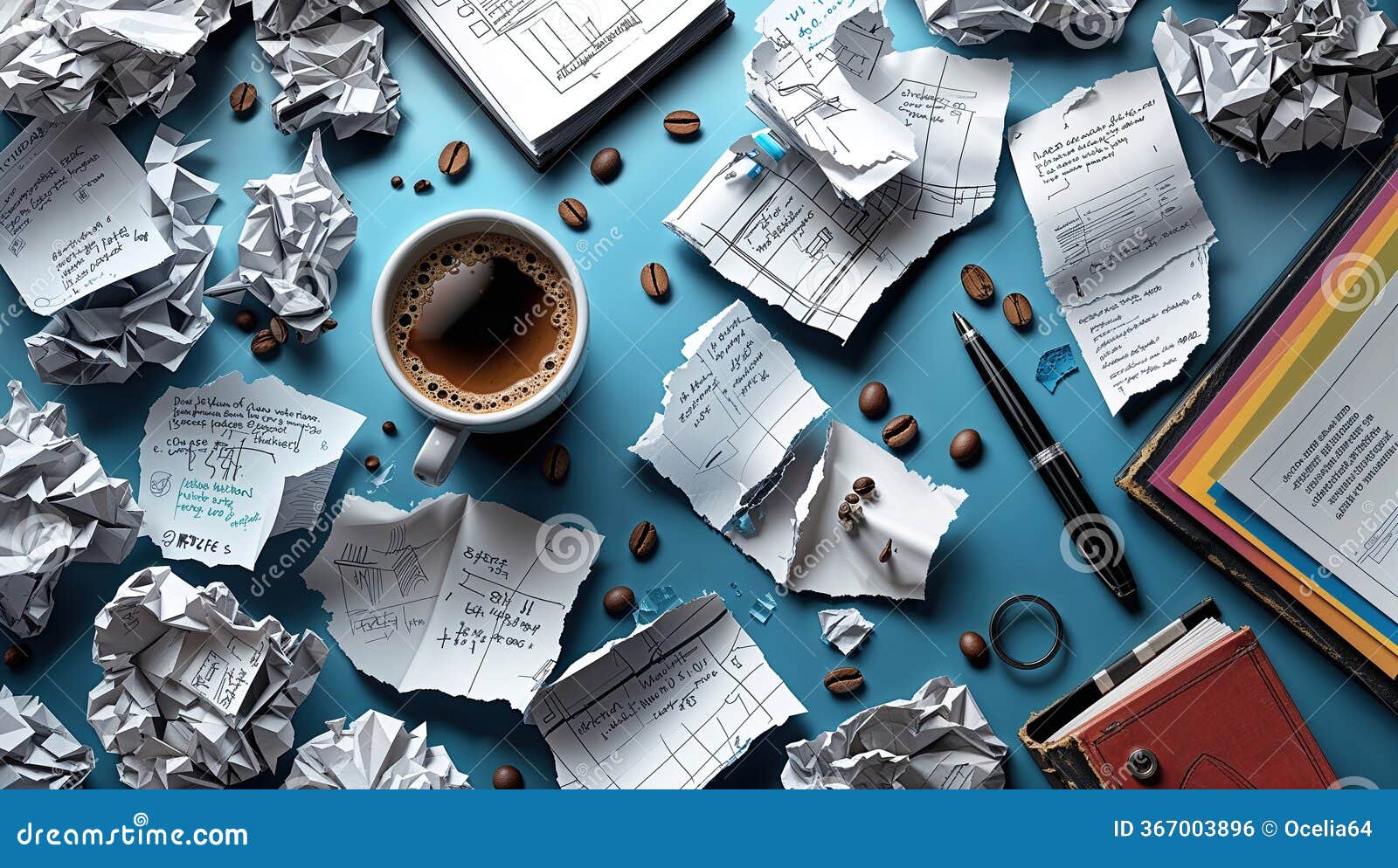 Cluttered Art Workspace With Sketches Royalty-Free Stock Image ...