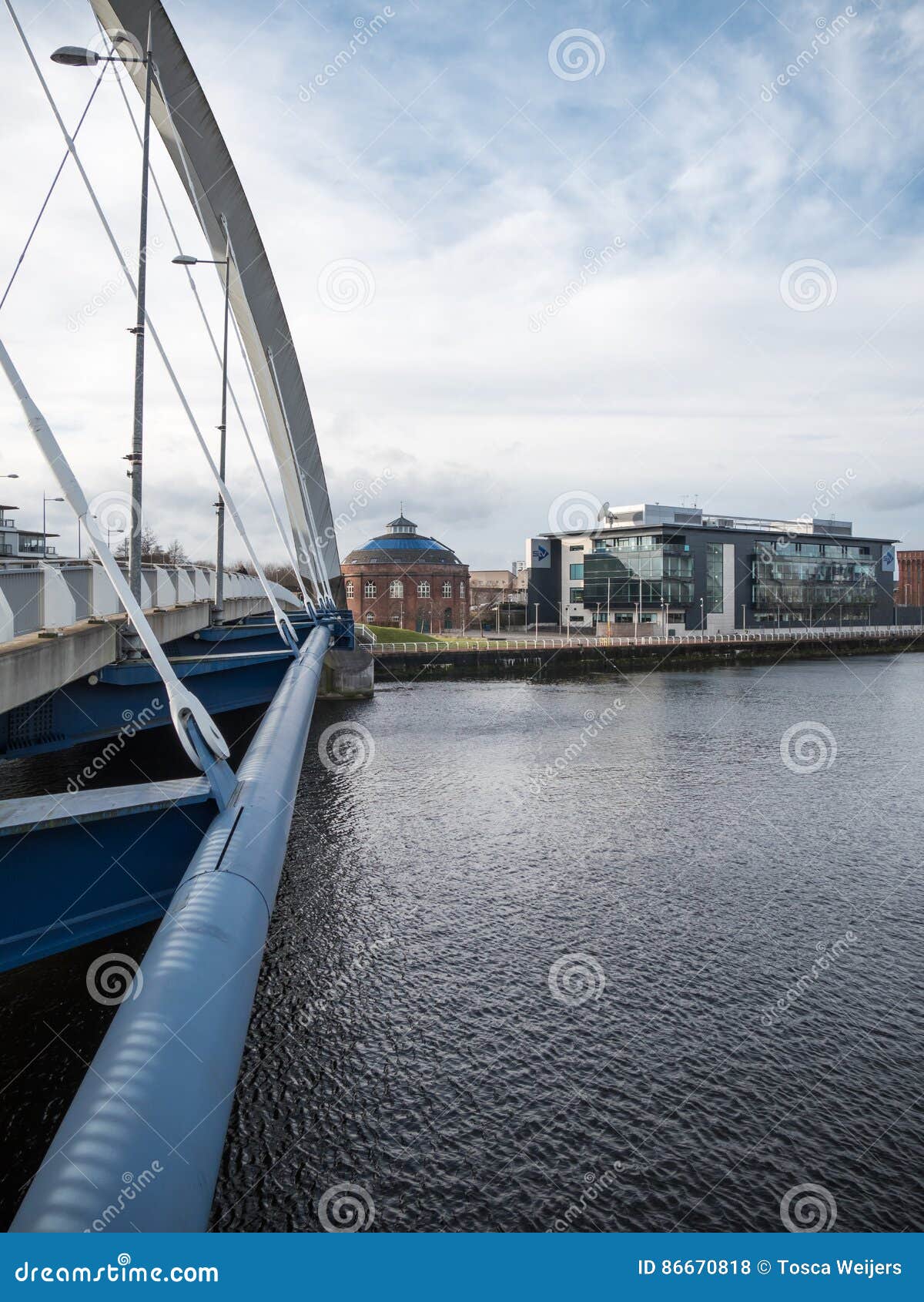 Clyde Arc bridge, Glasgow editorial stock photo. Image of landmark ...