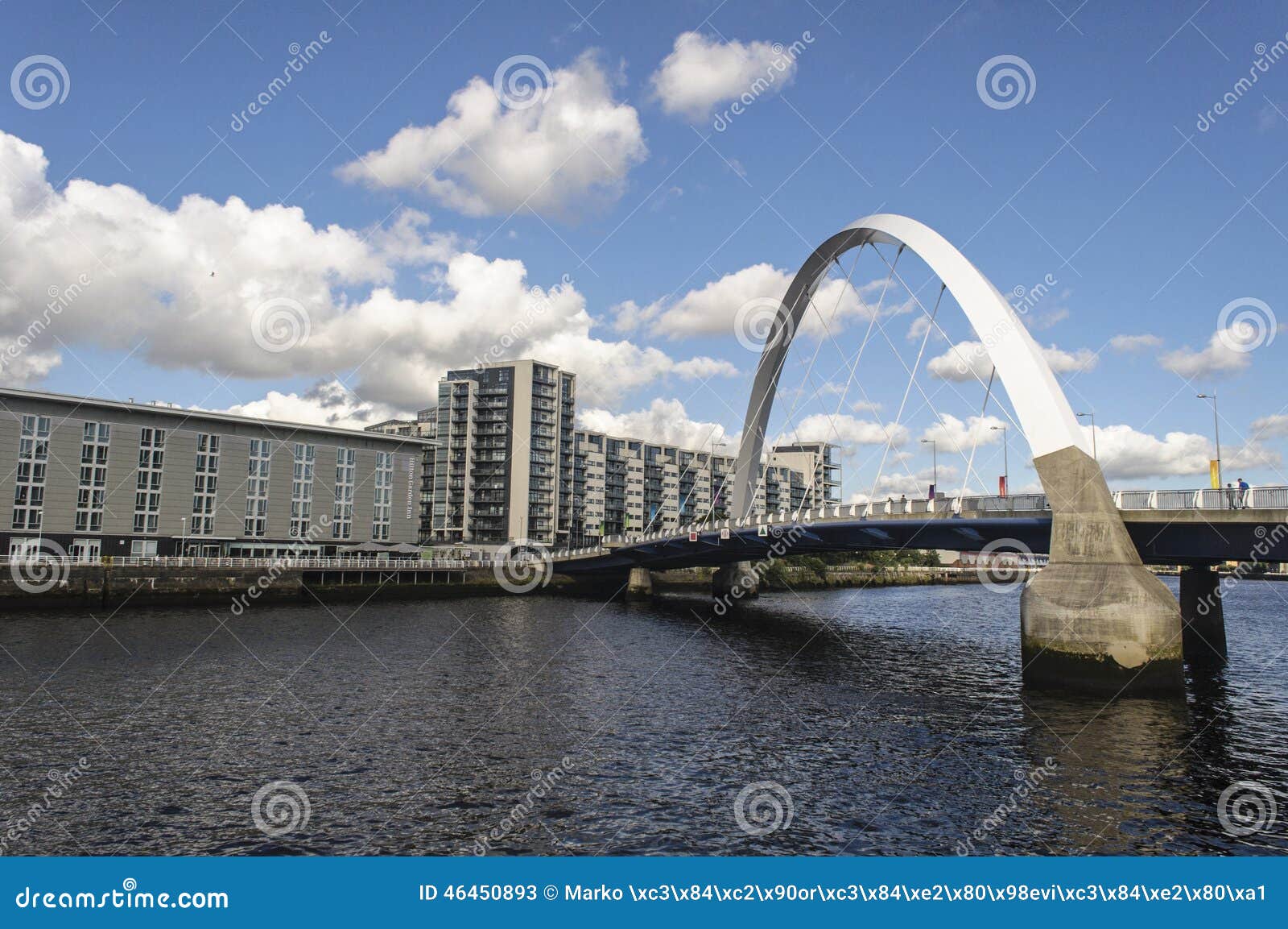 Clyde Arc Bridge Over River Clyde Stock Image - Image of concrete ...