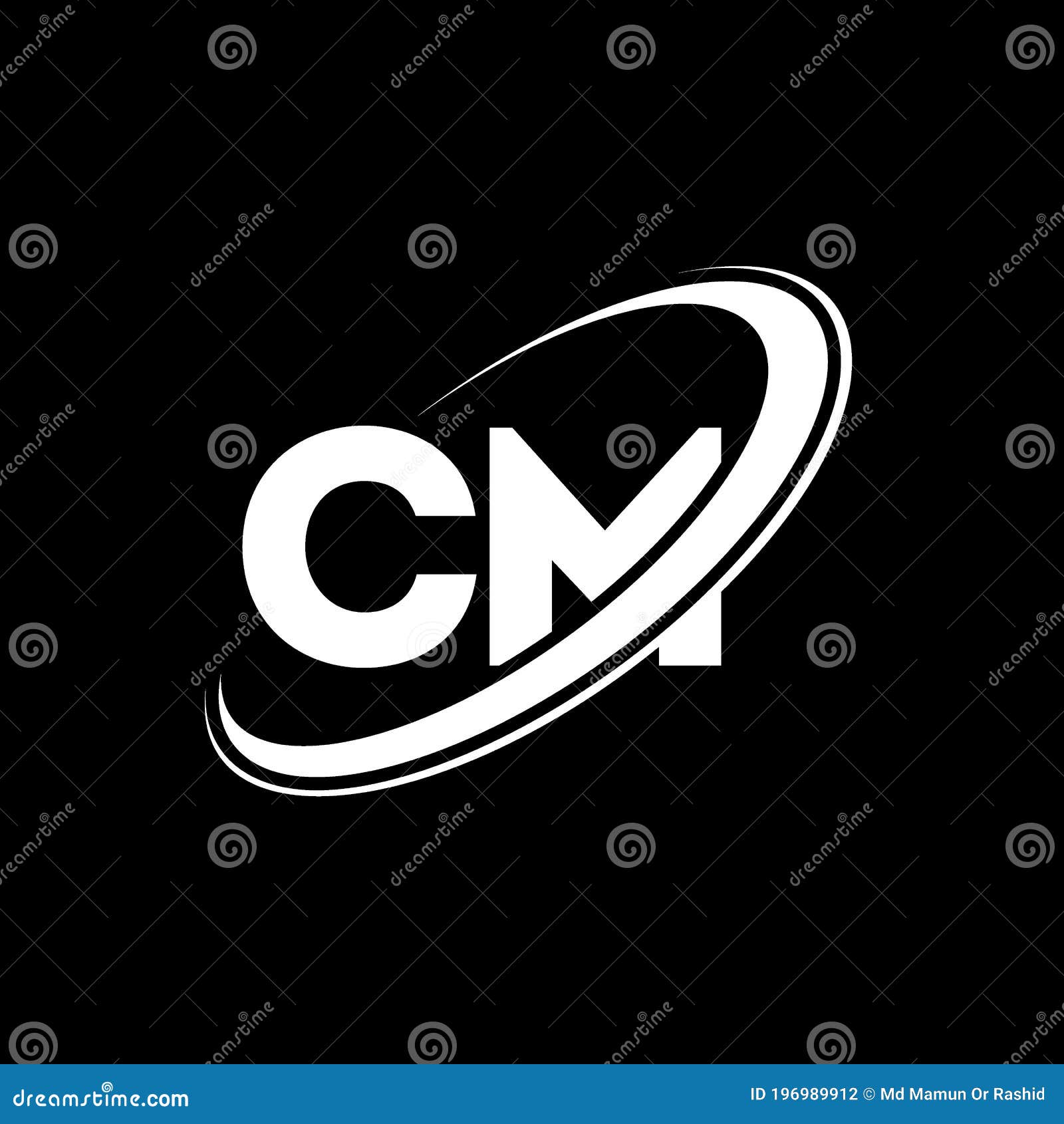 CM C M Letter Logo Design. Initial Letter CM Linked Circle Uppercase ...