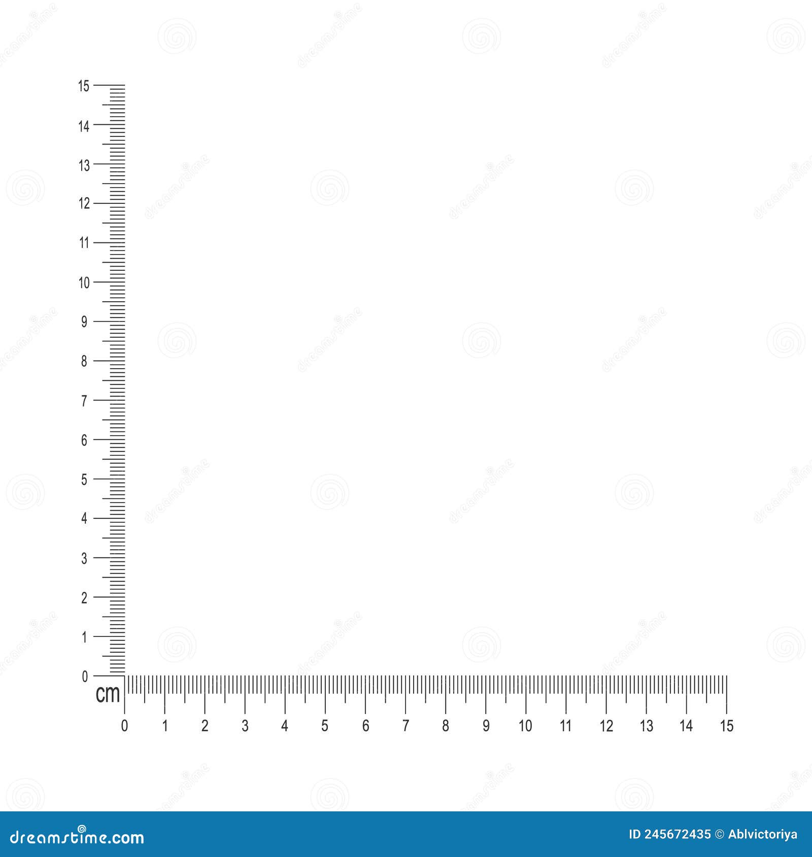 15 Cm Corner Ruler Scale. Measuring Tool Template with Centimeters and ...