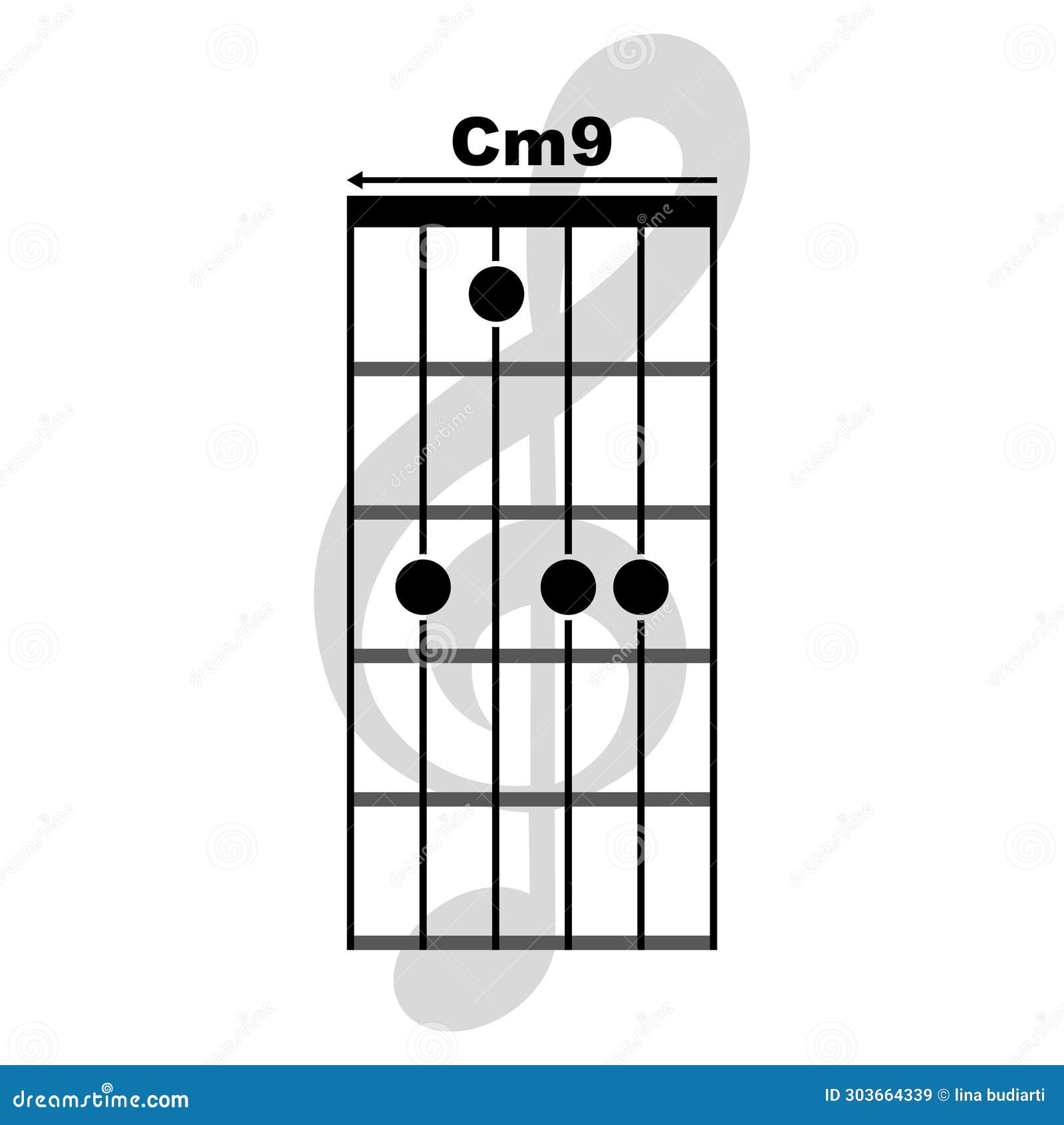 Cm9 guitar chord icon stock illustration. Illustration of fingering ...