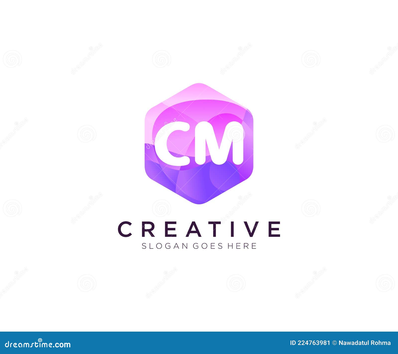 CM Initial Logo with Colorful Hexagon Modern Business Alphabet Logo ...