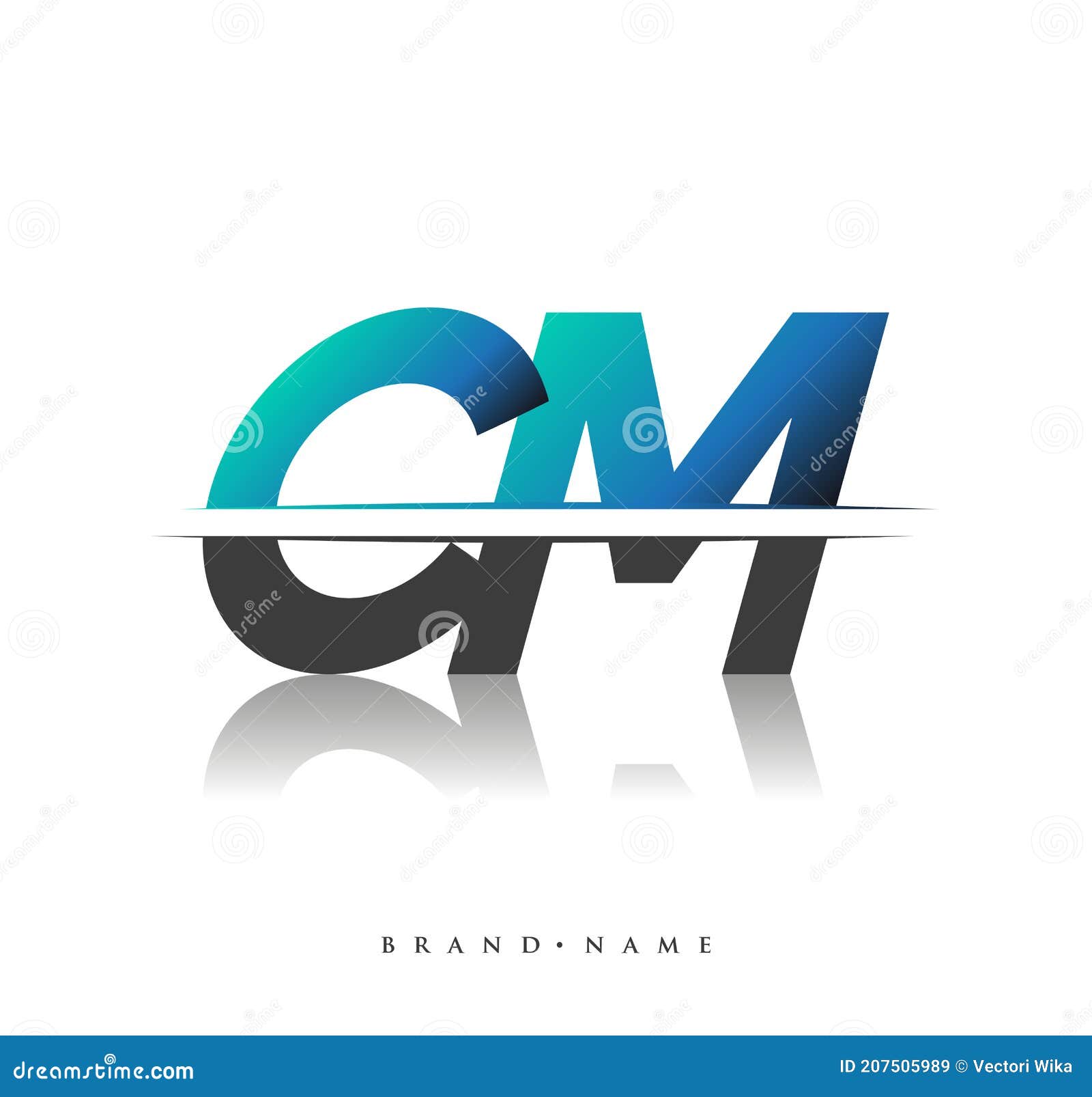 CM Initial Logo Company Name Colored Black and Blue, Simple and Modern ...