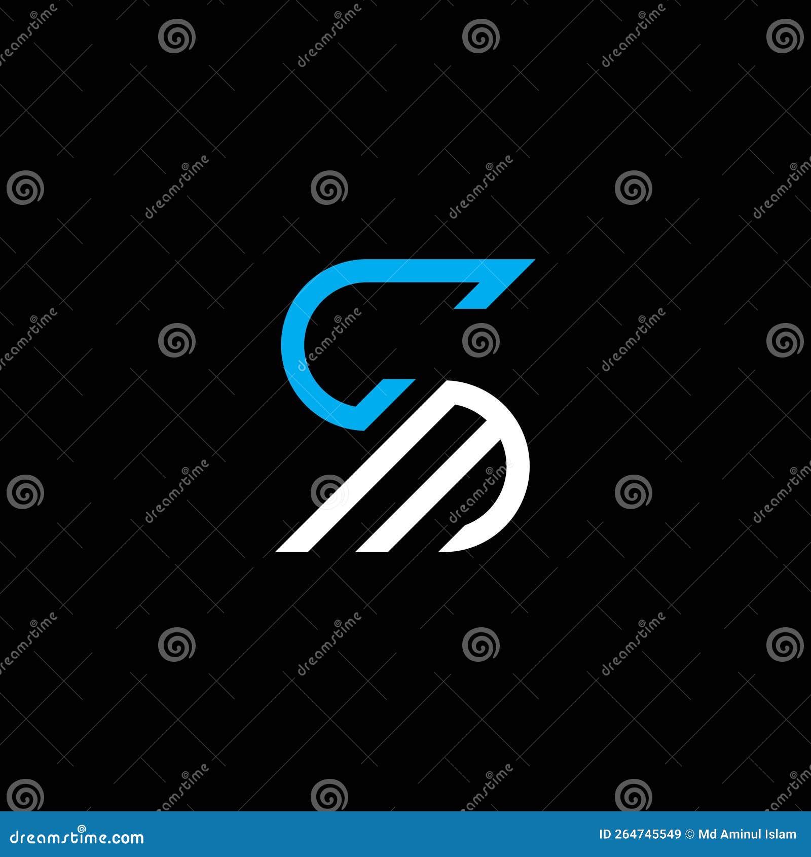 CM Letter Logo Creative Design with Vector Graphic, Stock Vector ...