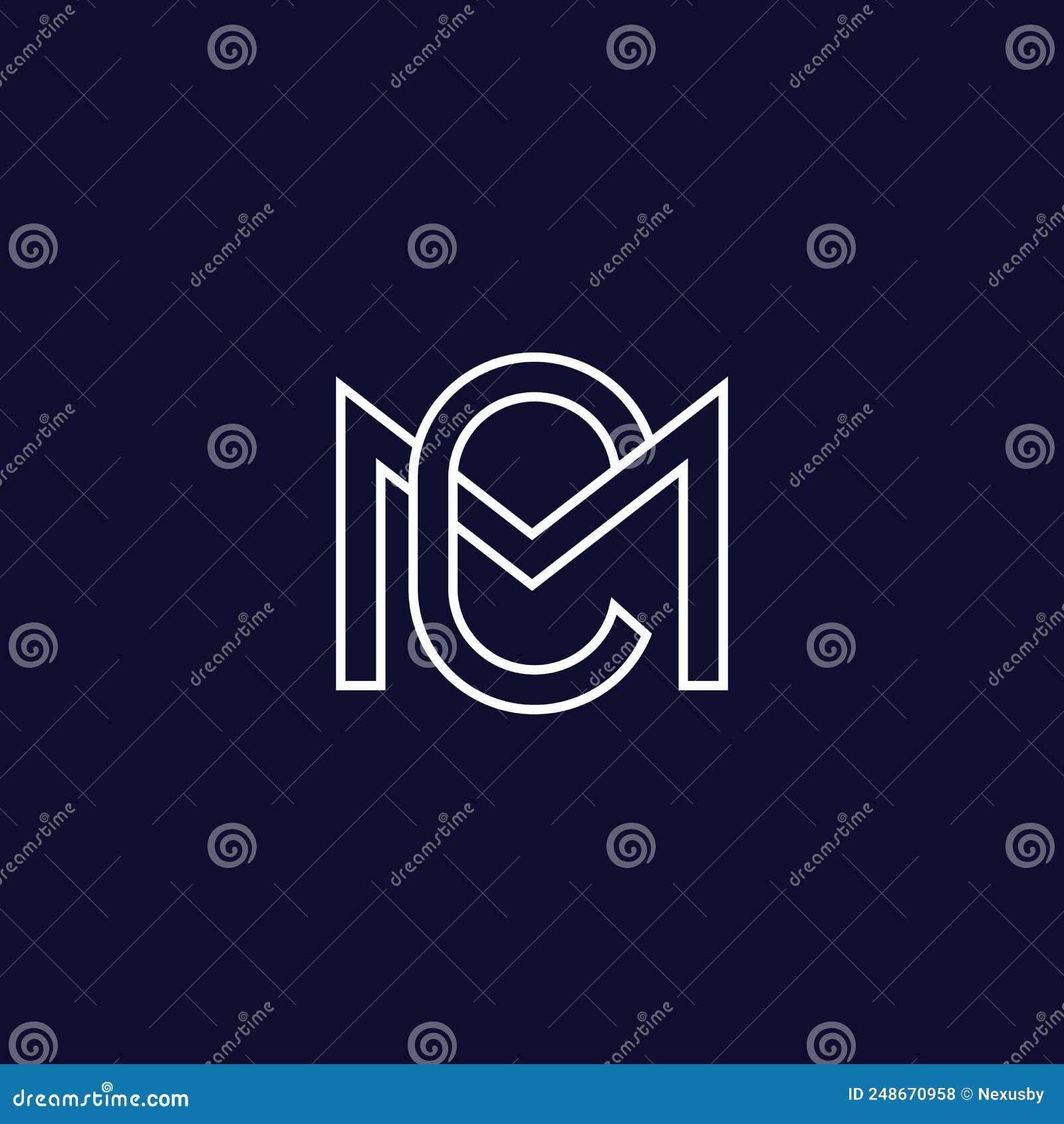 CM Letters Logo, Line Monogram Design Stock Vector - Illustration of ...