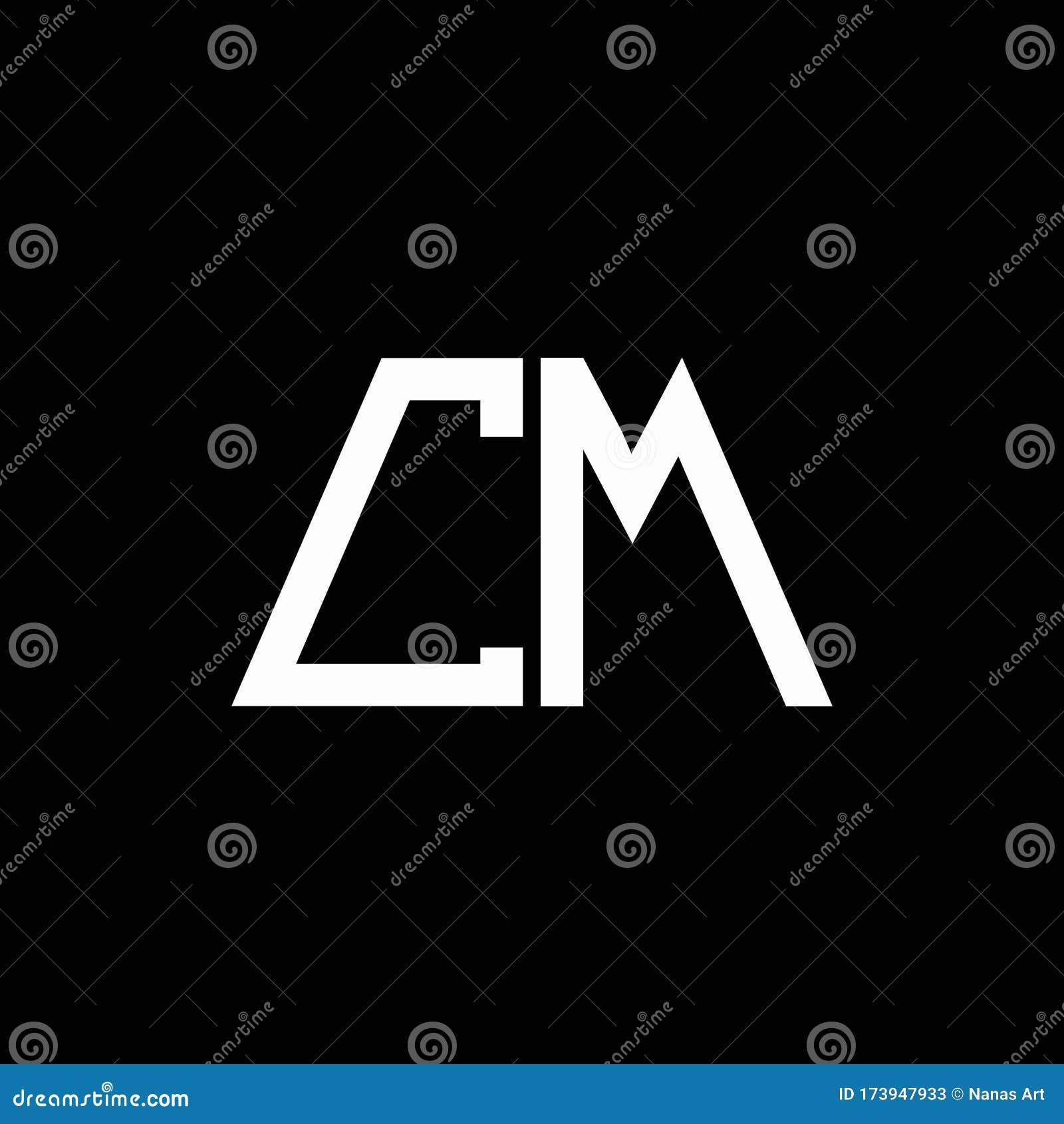 CM Logo Abstract Monogram Isolated on Black Background Stock Vector ...