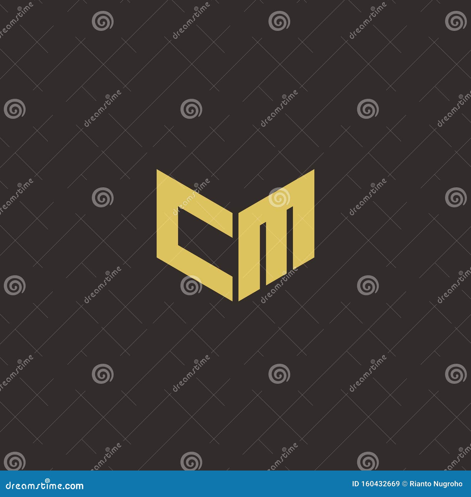 CM Logo Letter Initial Logo Designs Template with Gold and Black ...
