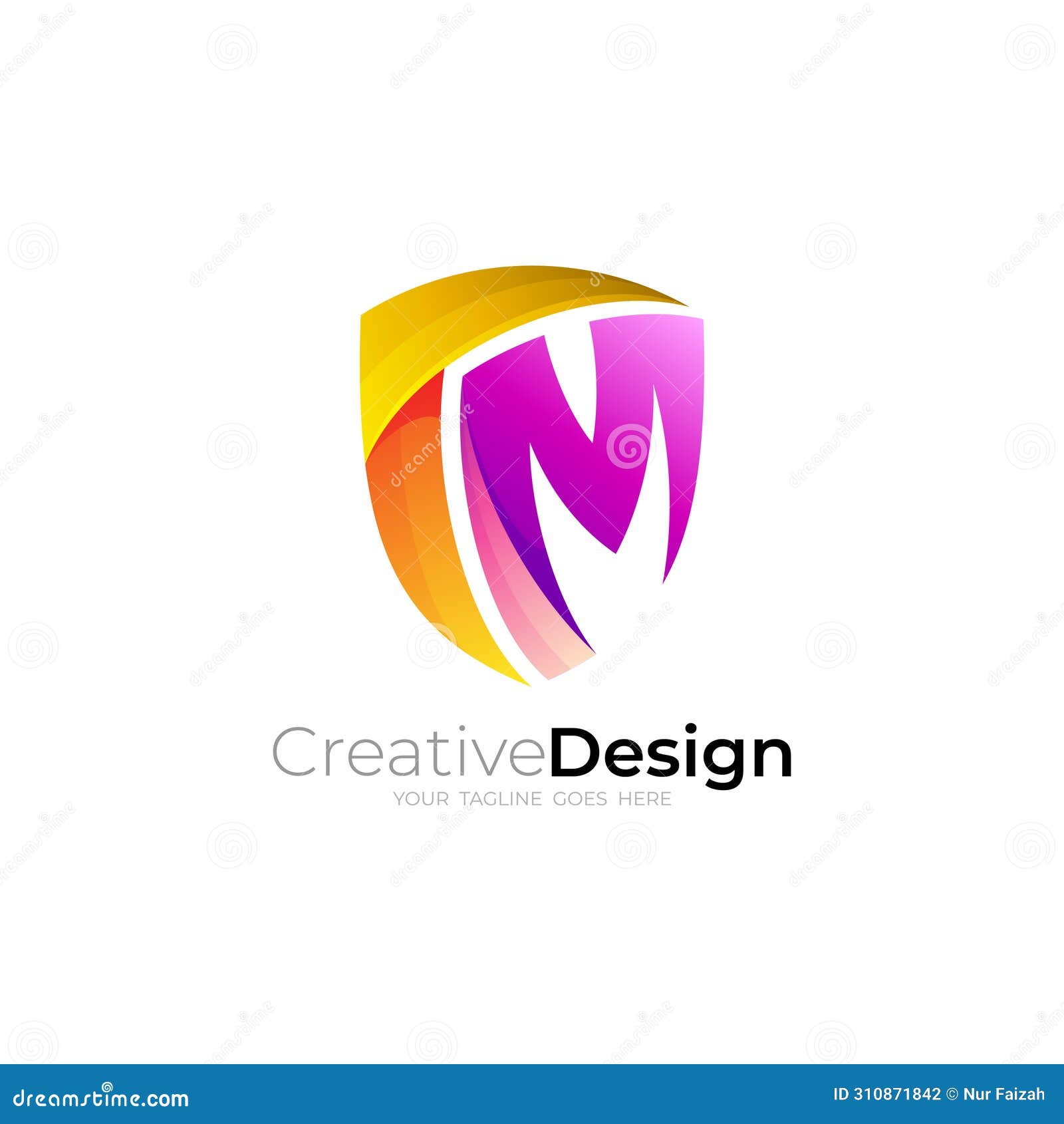 CM Logo with Shield Design Combination, 3d Colorful Logos, Security ...
