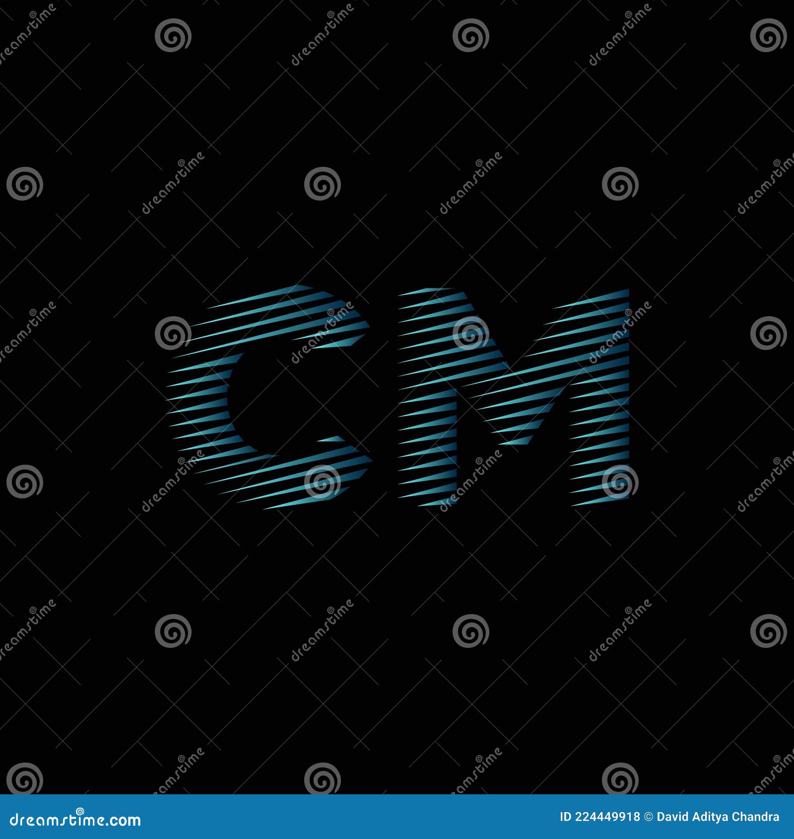CM Monogram Lines Style Blue Light Vector Stock Vector - Illustration ...