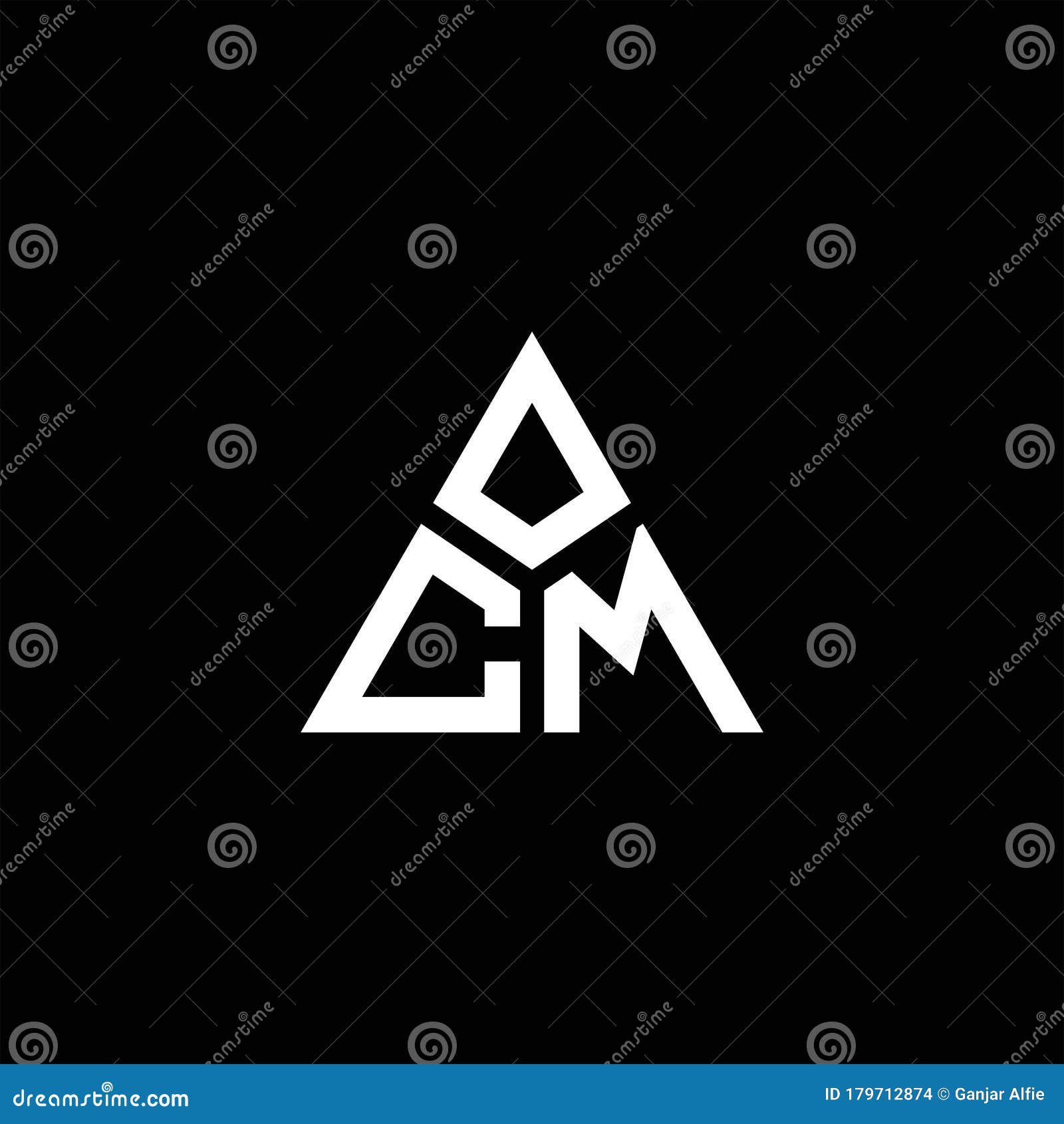 CM Monogram Logo with 3 Pieces Shape Isolated on Triangle Stock Vector ...