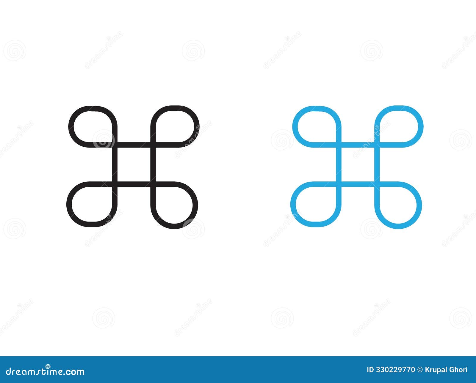 Cmd or Command Icon Black and White Vector Outline Sign Stock ...