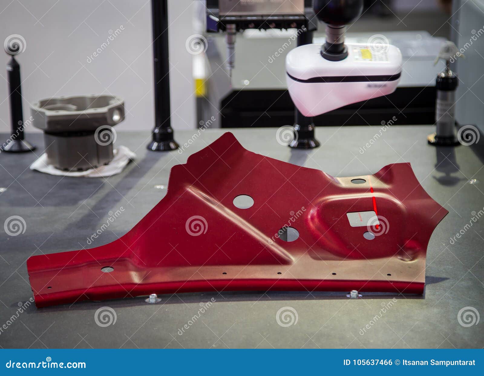 CMM Laser Scanner Inspecting Car Part Stock Photo - Image of instrument ...