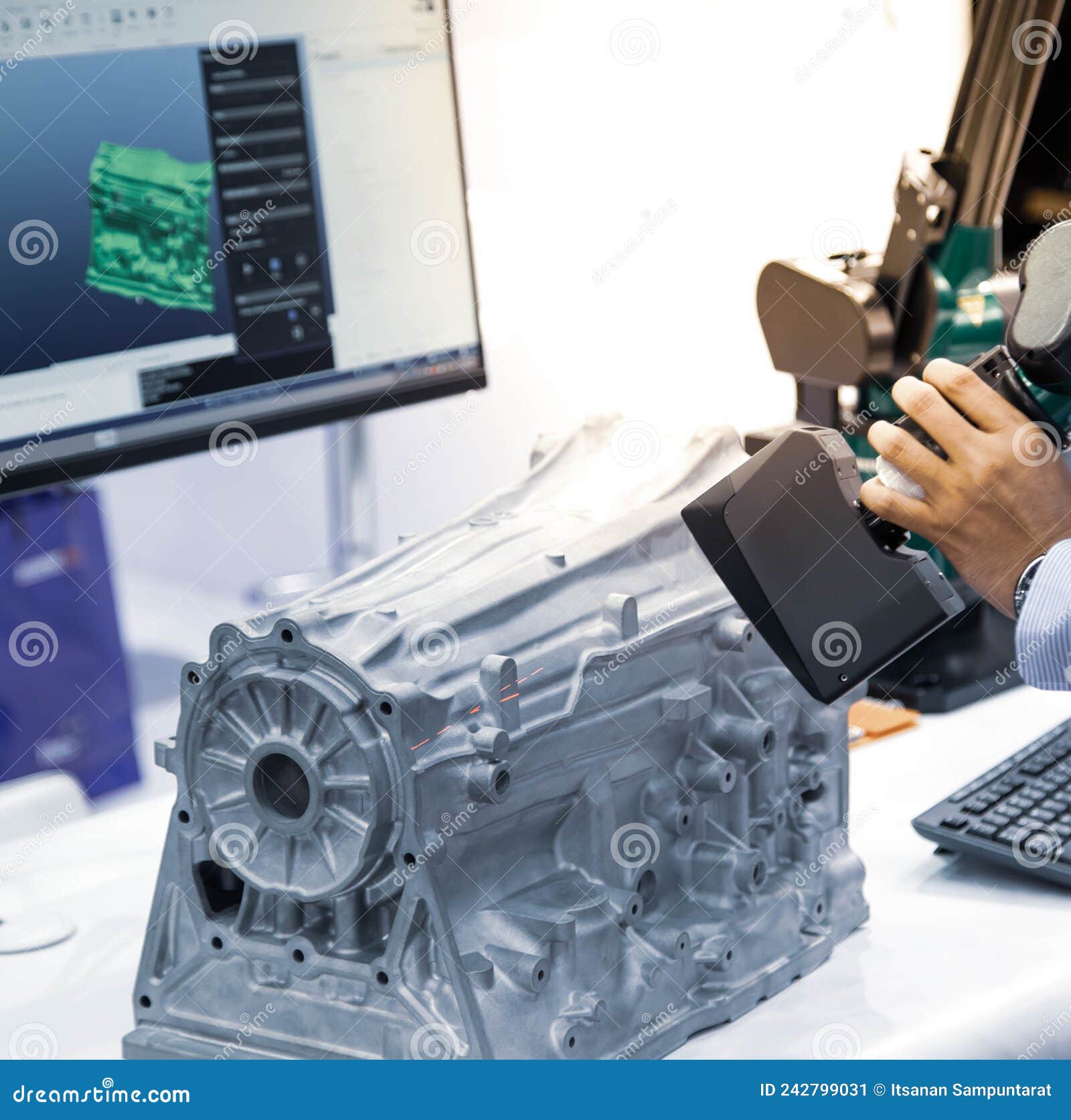 CMM laser scanner stock image. Image of measure, production - 242799031