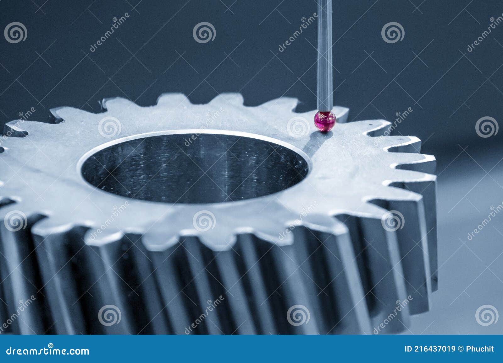 The CMM Machine Checking the Dimension the Bevel Gear Part . Stock ...