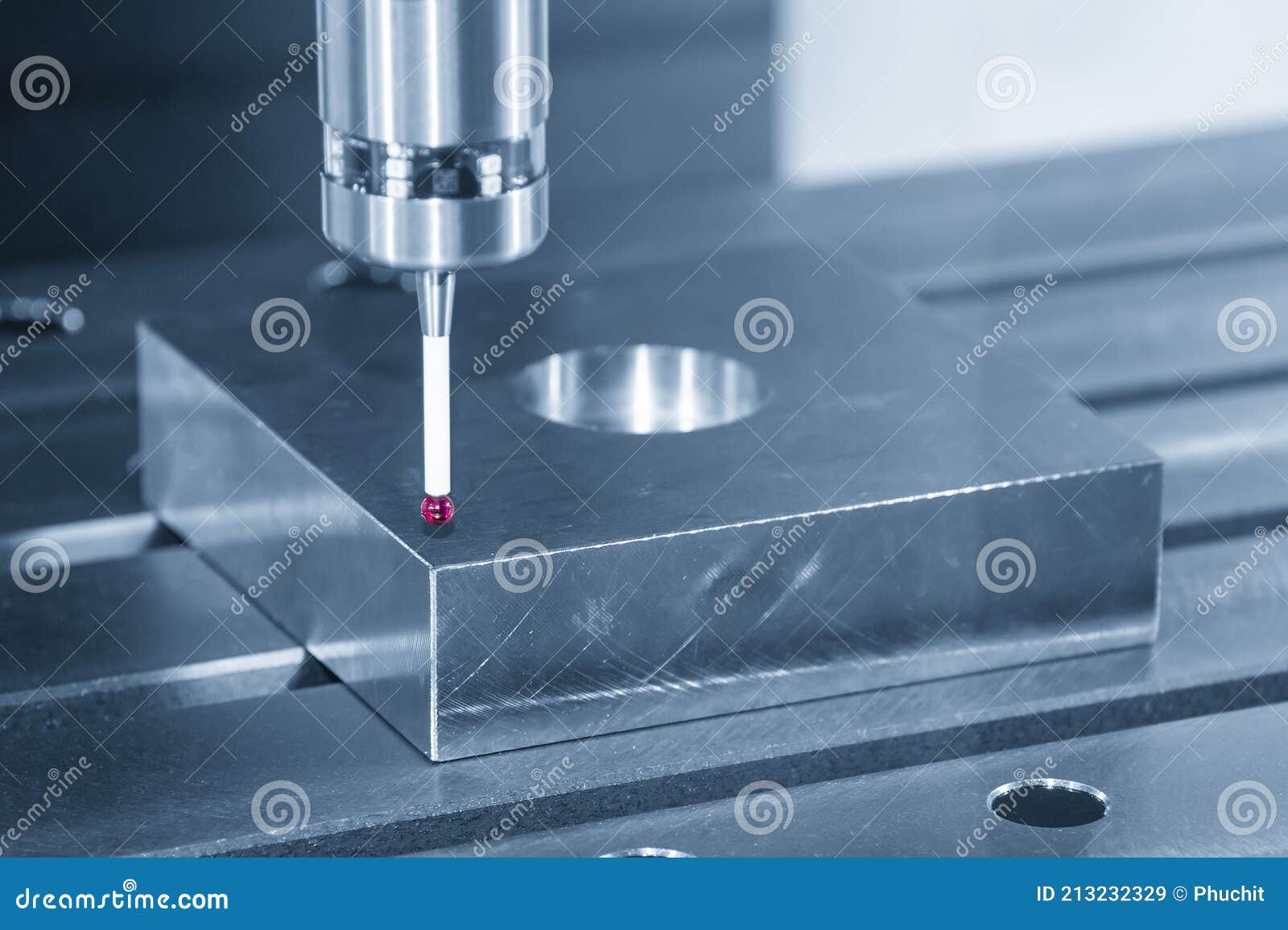 The CMM Machine Checking The Dimension The Bevel Gear Part . Royalty ...