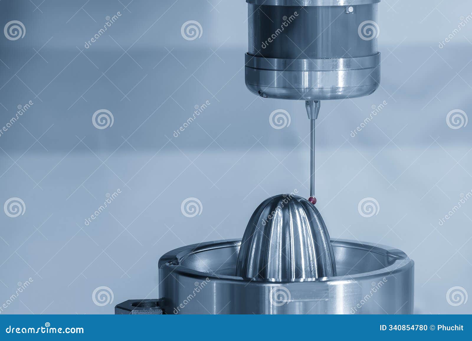 The CMM Probe Measuring The Sample Parts. Royalty-Free Stock Photo ...