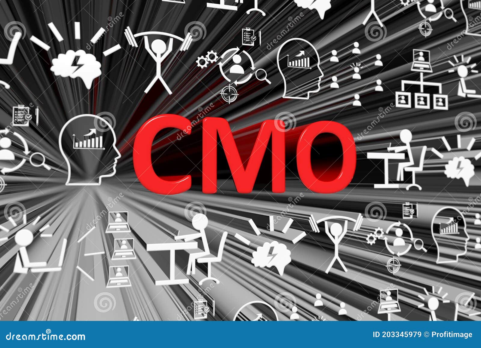 CMO Concept Blurred Background Stock Illustration - Illustration of ...