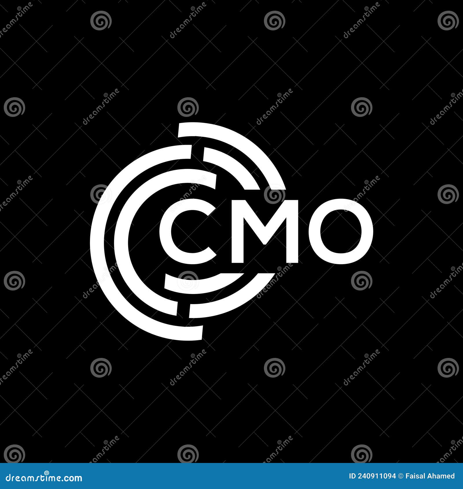 CMO Letter Logo Design on Black Background. CMO Creative Initials ...