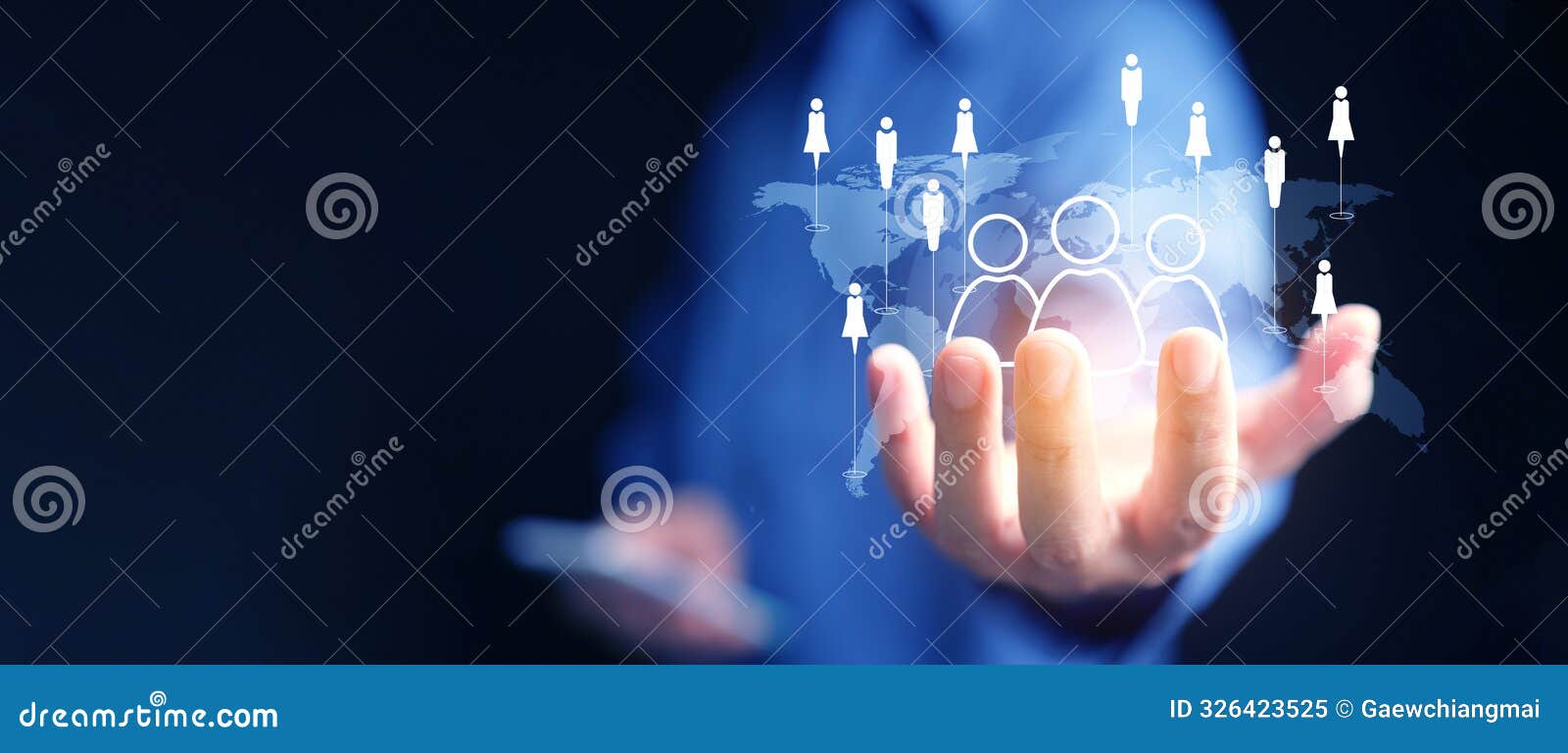 CMR, Customer Relationship Management Concept. a Man Holds a Virtual ...