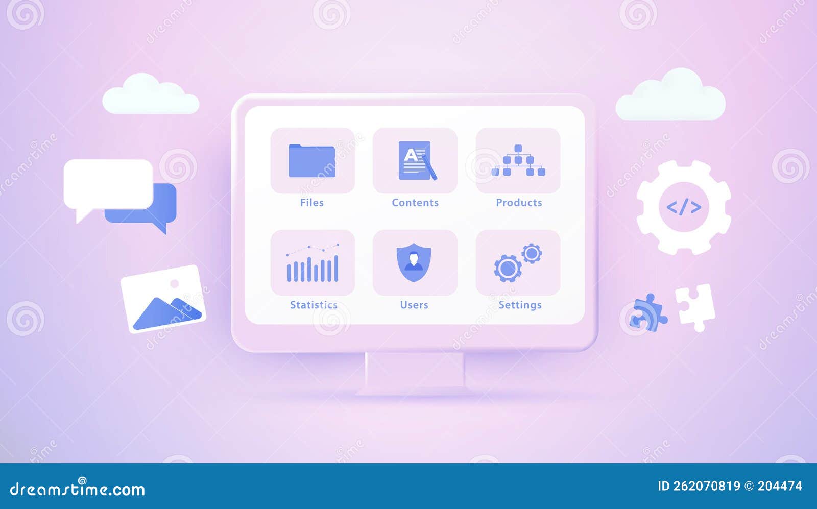 CMS - Content Management System 3D Concept. Web Site Builder, Security ...